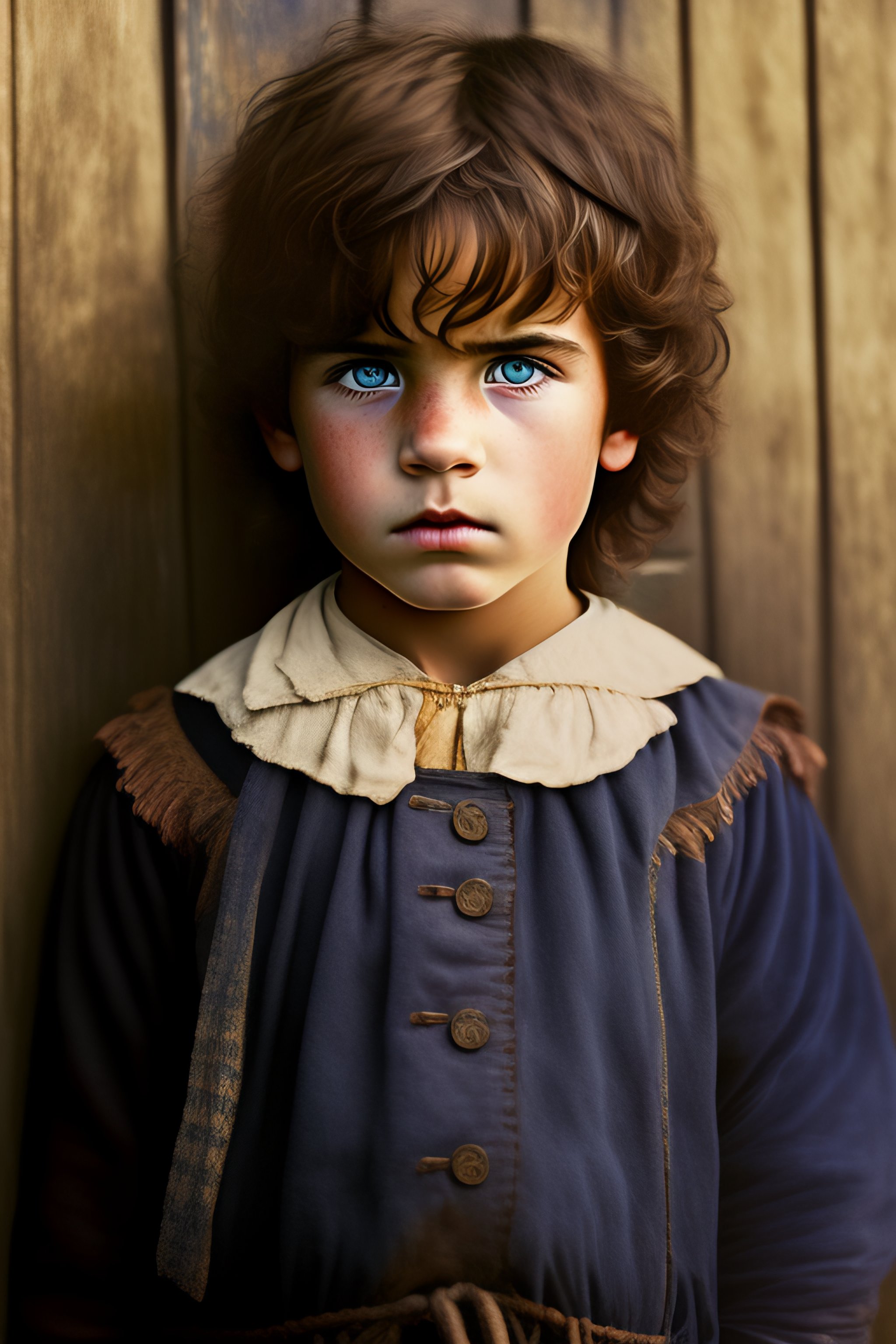 Lexica - A portrait of poor peasant child in old used 1800 London ...