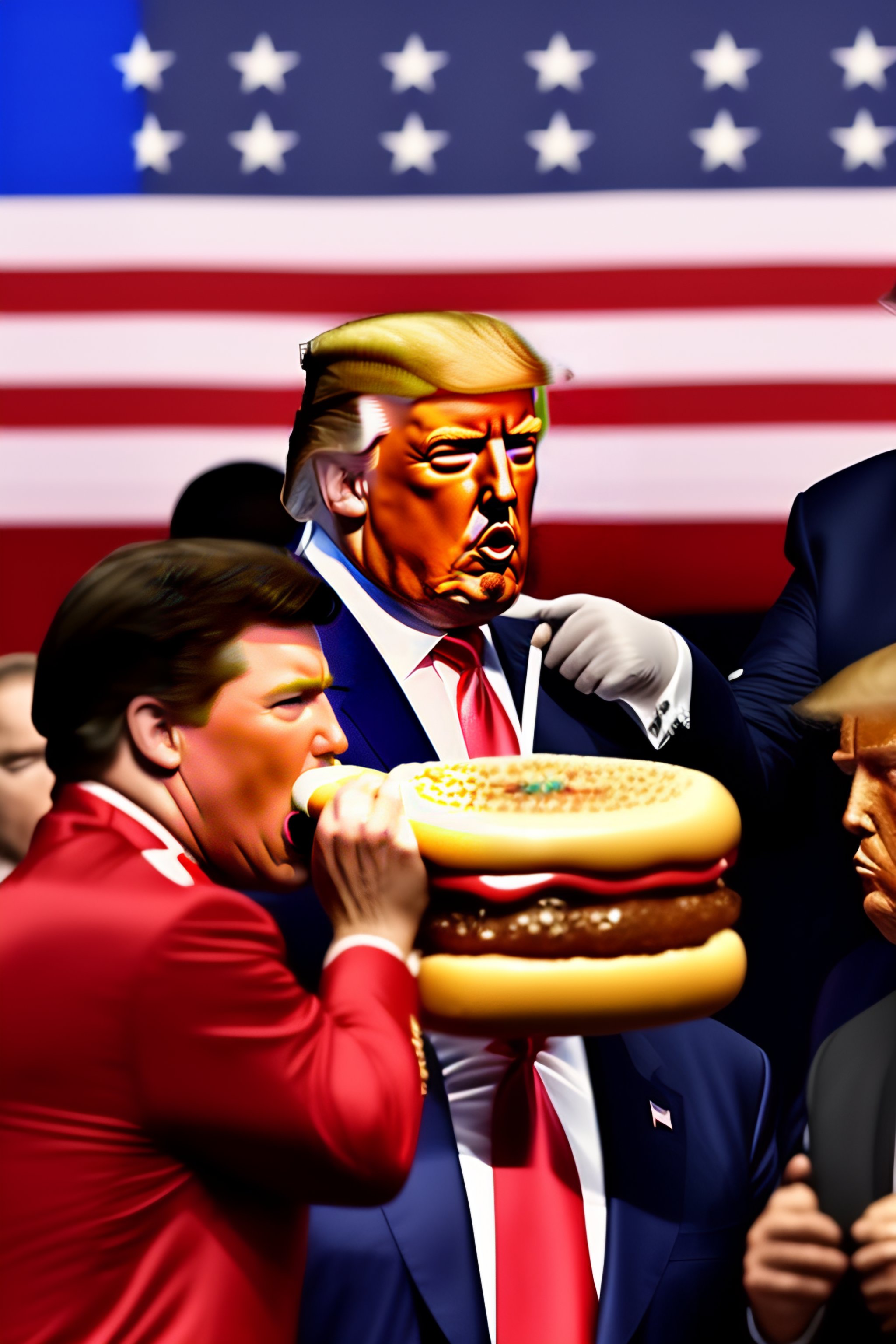 Lexica - Donald Trump winning a hotdog eating competition