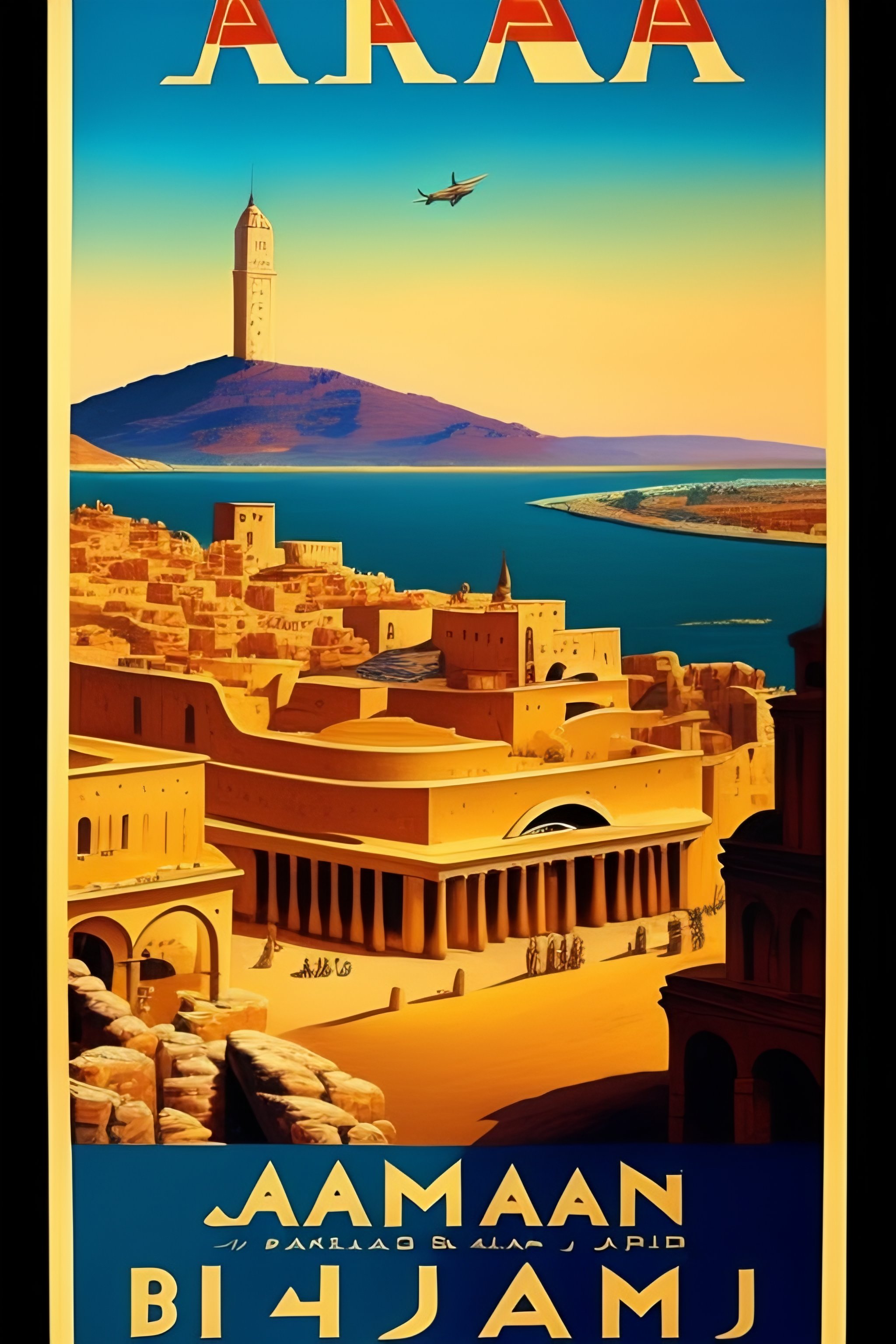 Lexica - Panam style Travel Poster of Bethlehem, Judah in the first ...