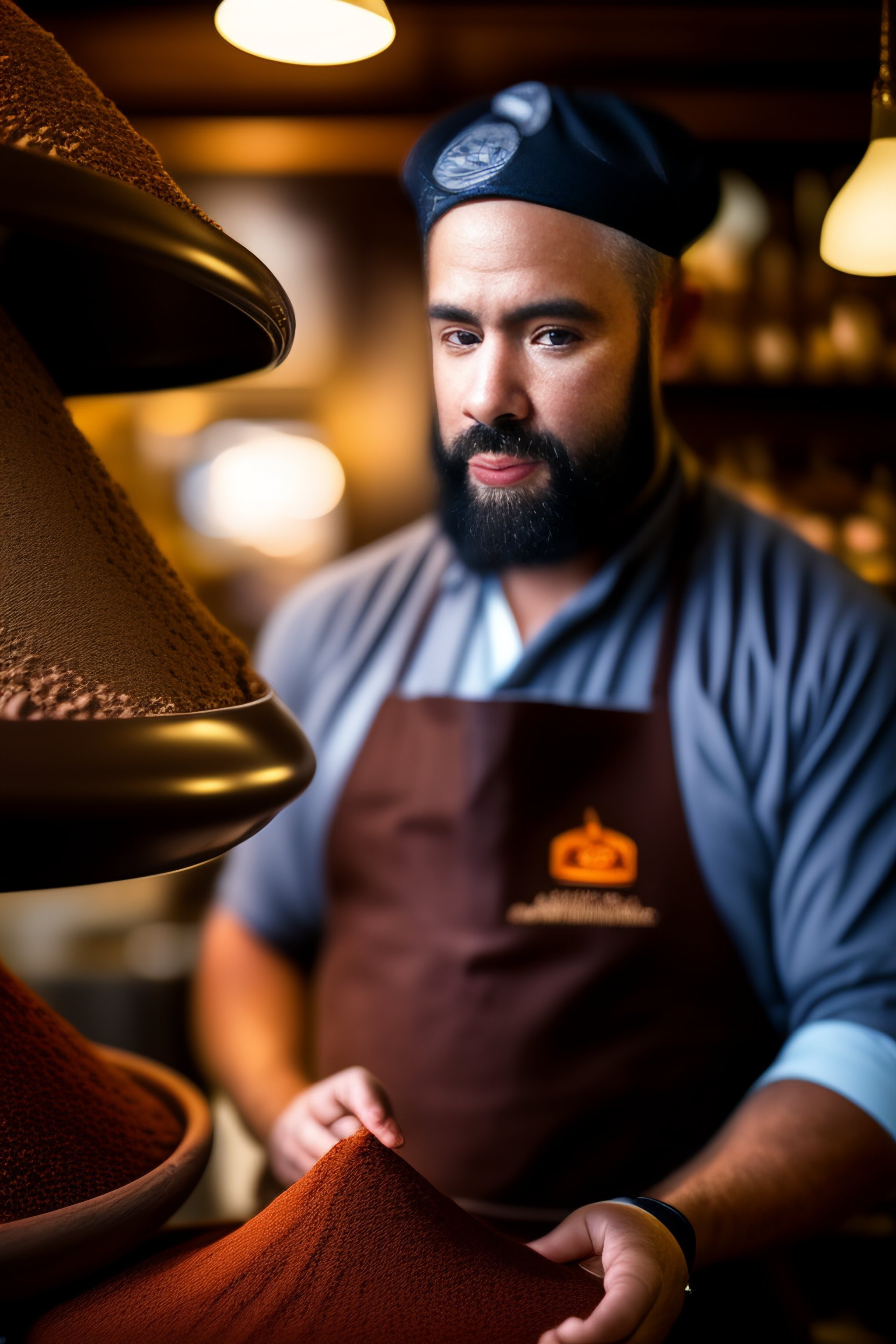 Lexica - Portrait of a master chocolate maker in an artisan chocolate shop