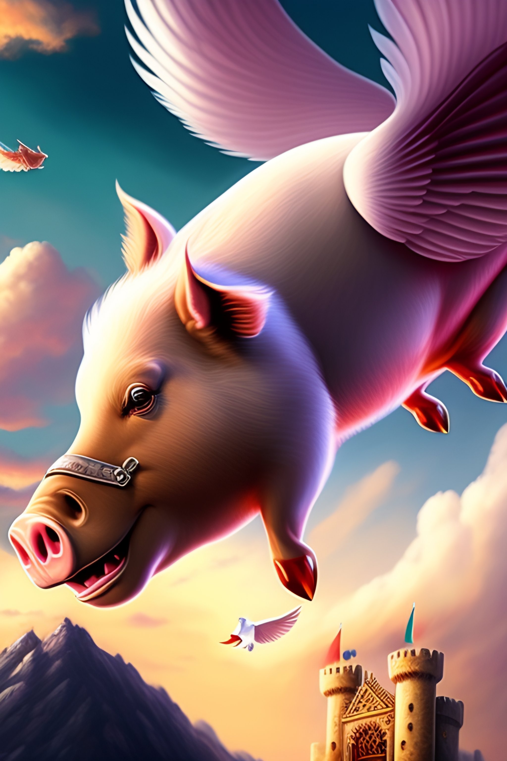 Flying Pig Wallpaper