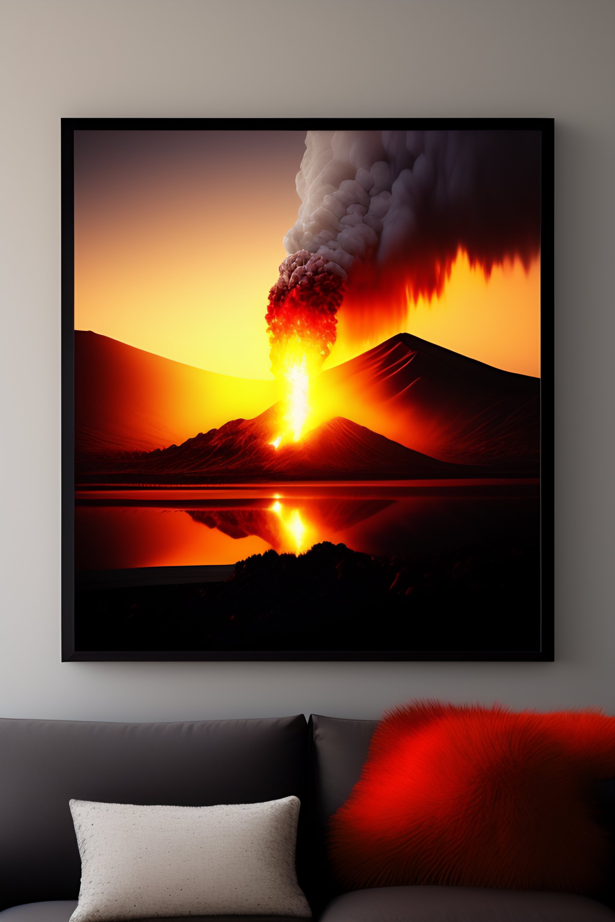 Lexica - Volcanic eruption from 2012, at sunset, Photorealistic, DSLR ...
