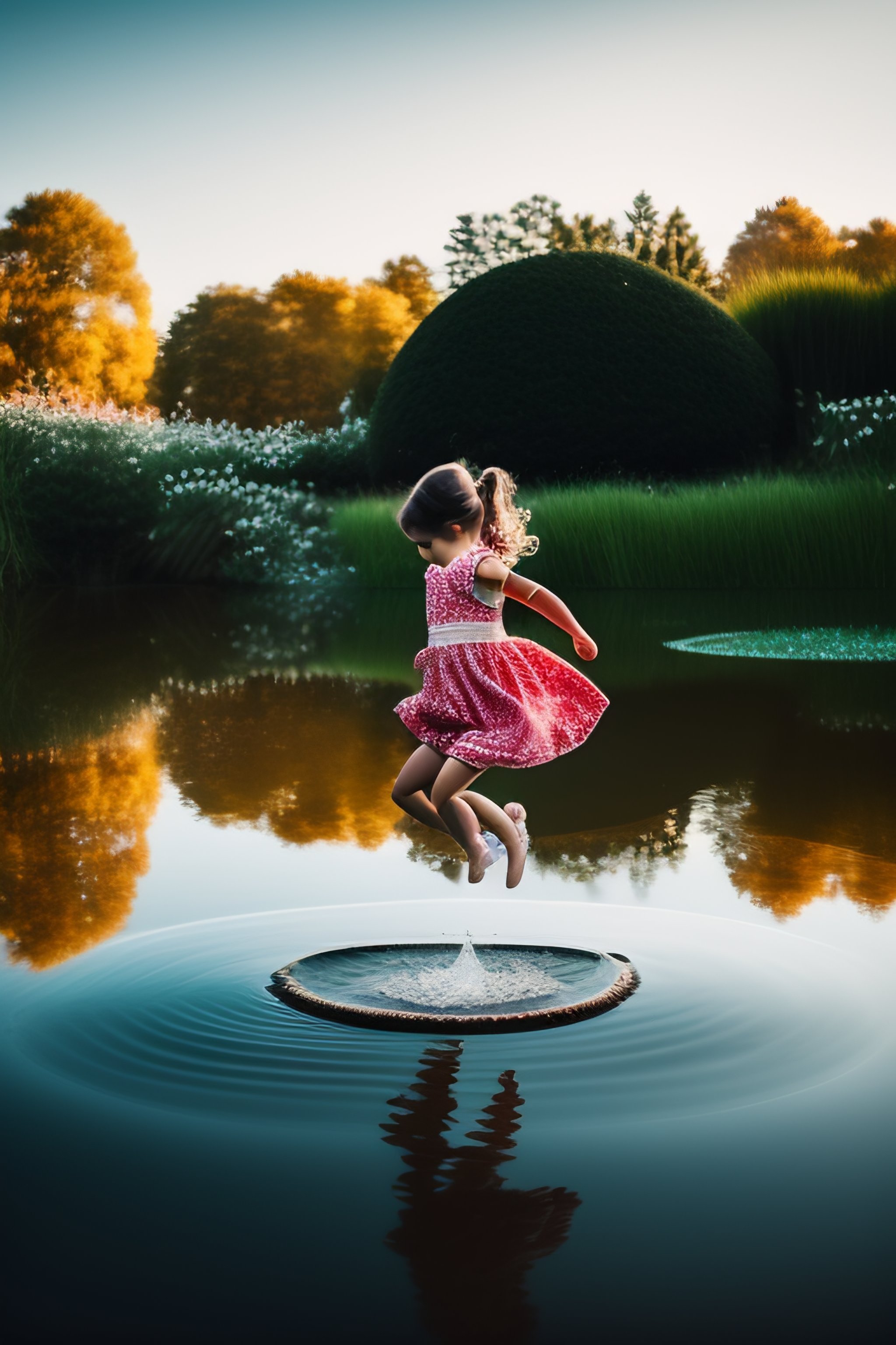 Lexica - Same girl jumping in the pond