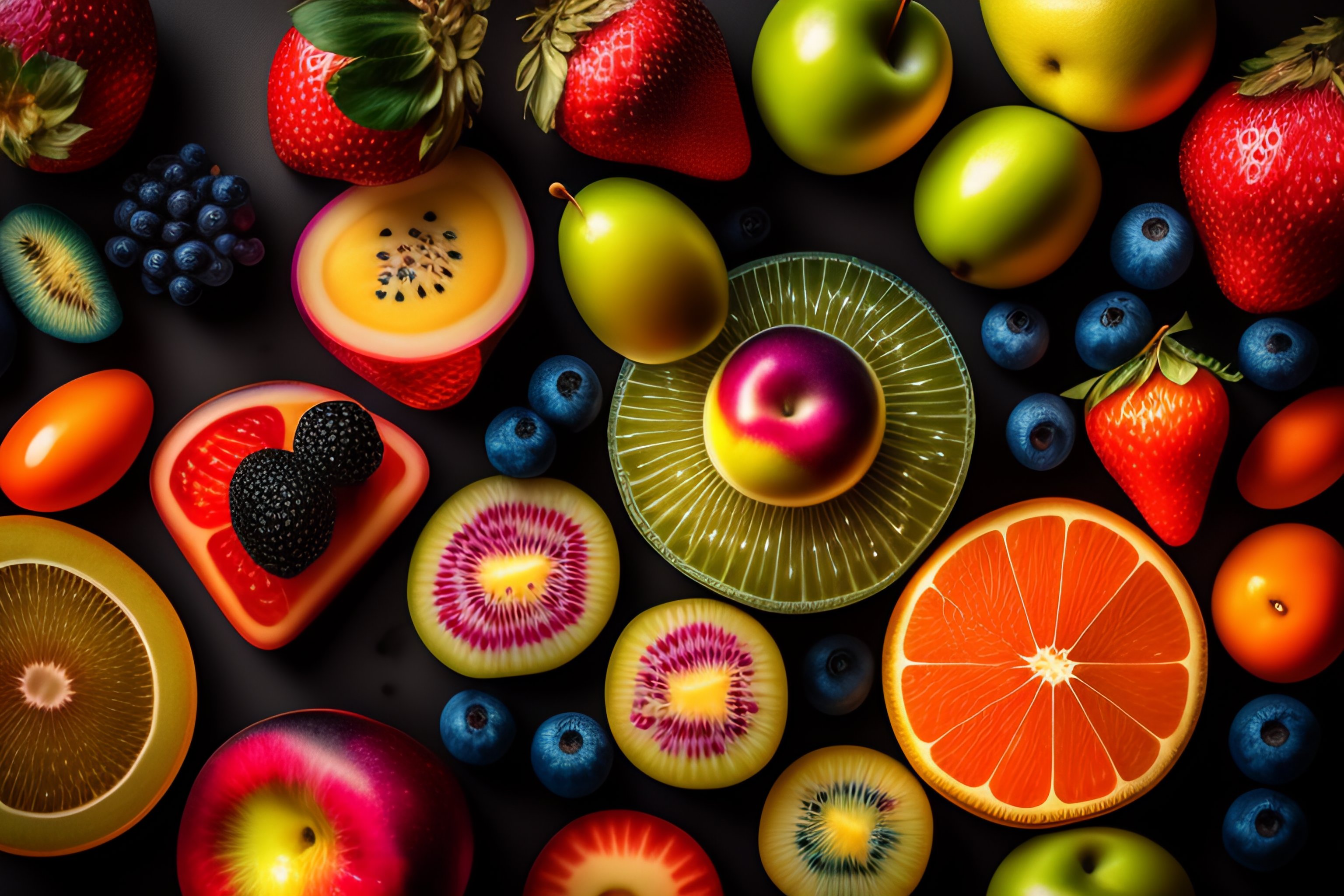 Lexica - Amazing pattern, delicious and juicy, fruits, food photography, gourmet, f2, 8, 50mm ...