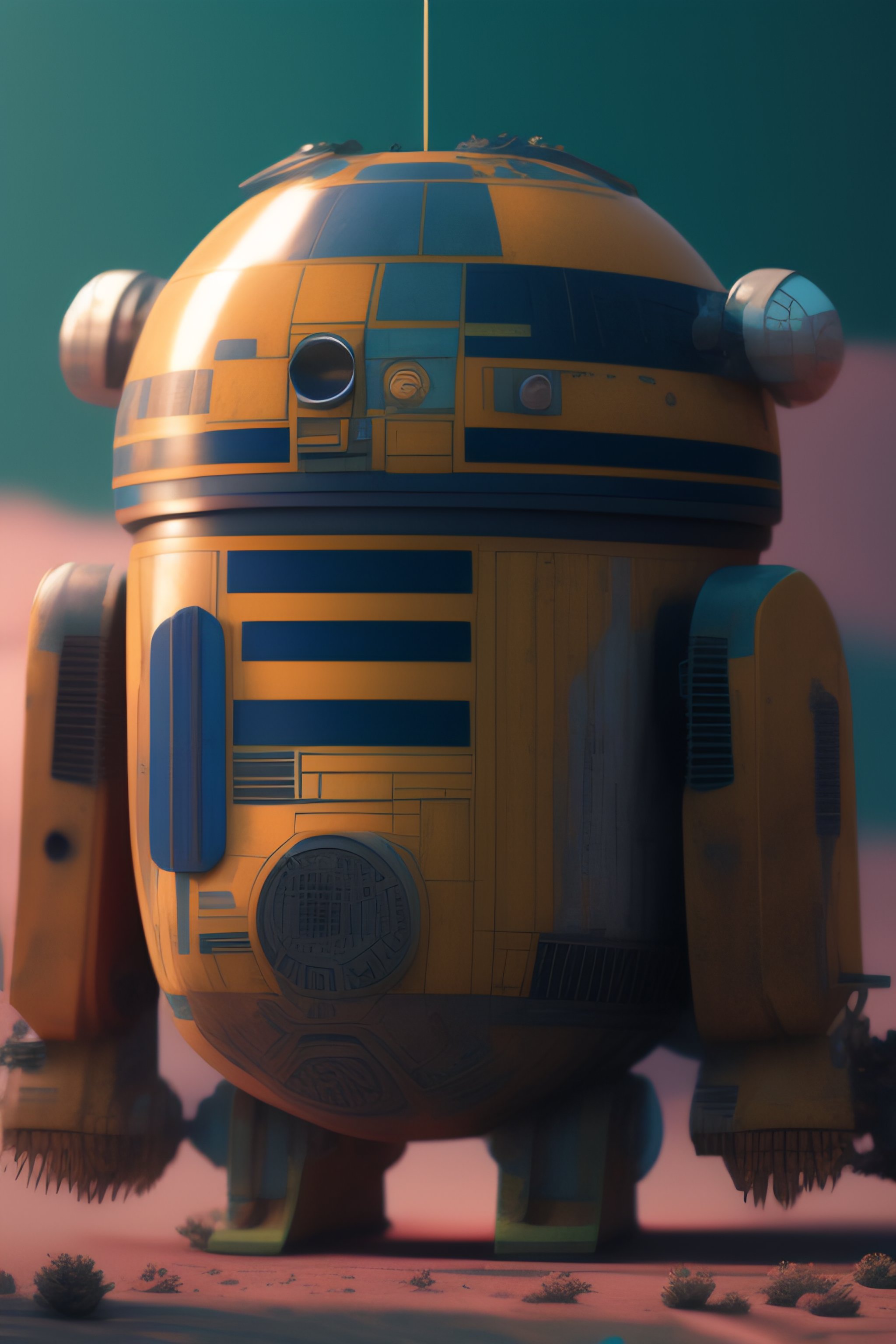 Lexica - Wes anderson, droid, star wars, iridescent accents, beeple ...