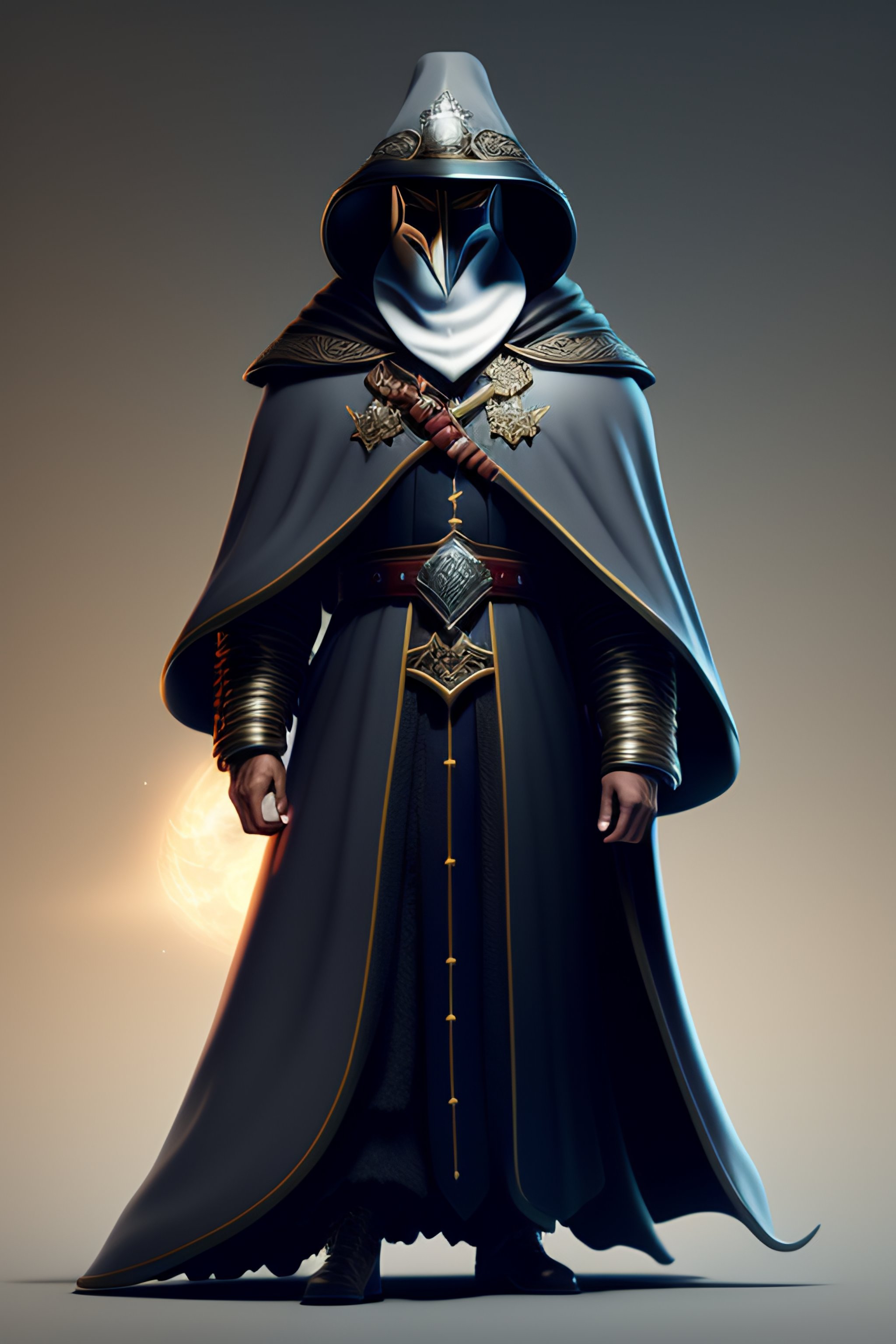 Lexica - Wizard with white plague doctor mask and long gray cloak and ...