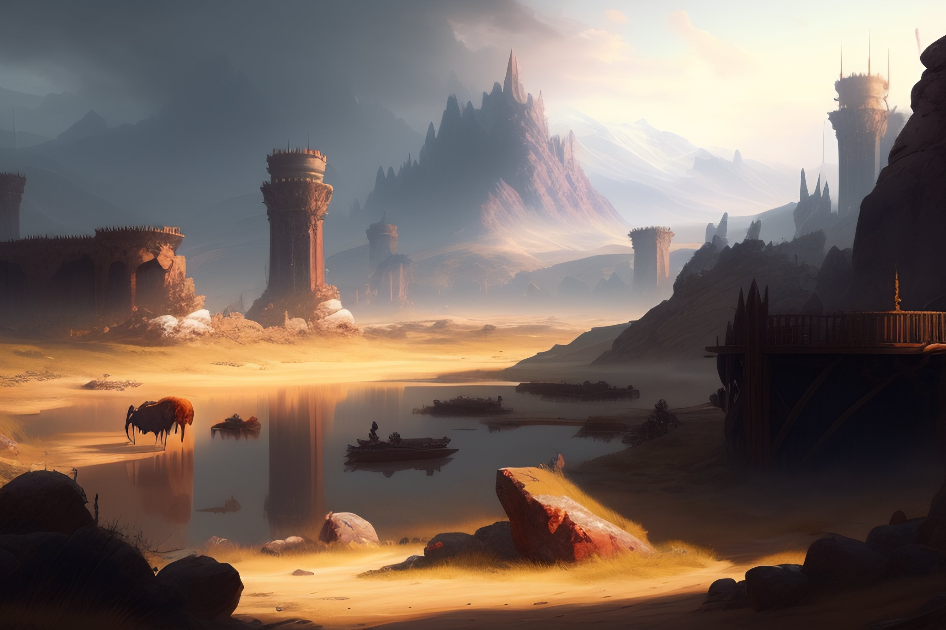 Lexica - A medieval wasteland, epic atmosphere, by greg rutkowski ...
