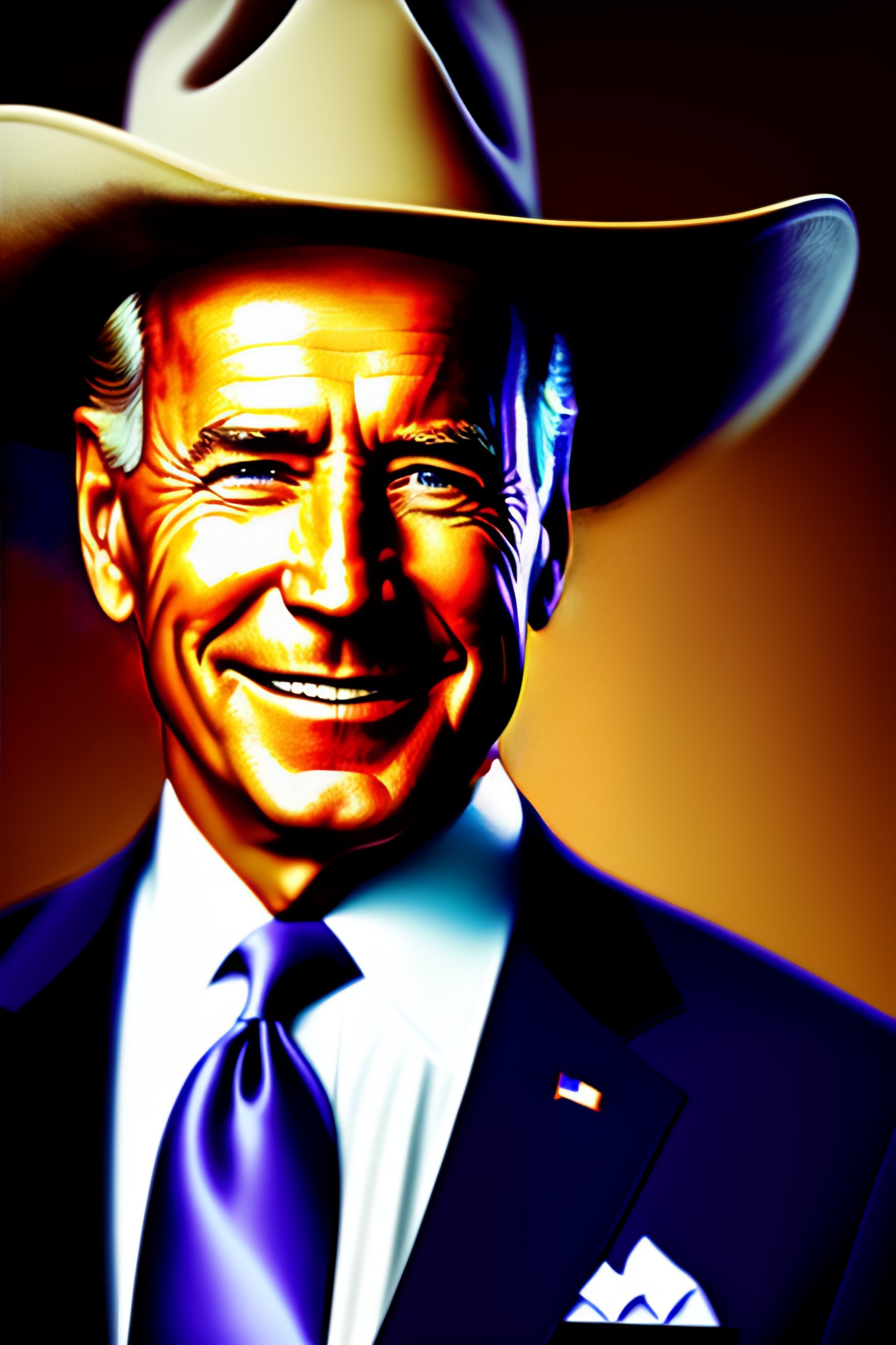 Lexica - Portrait of president biden in a cowboy costume