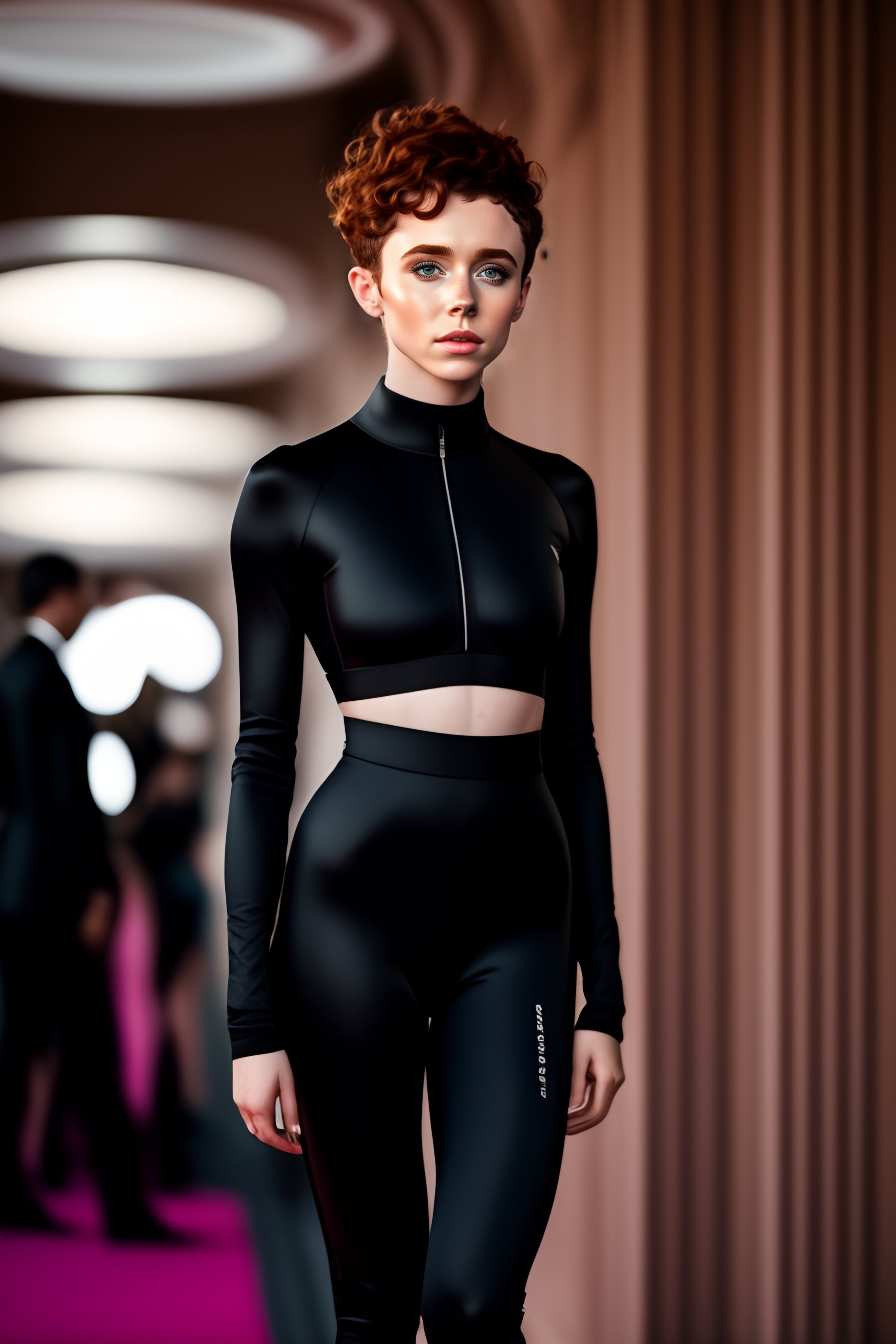 Lexica - Sophia lillis wearing soft matte tight black spandex catsuit ...