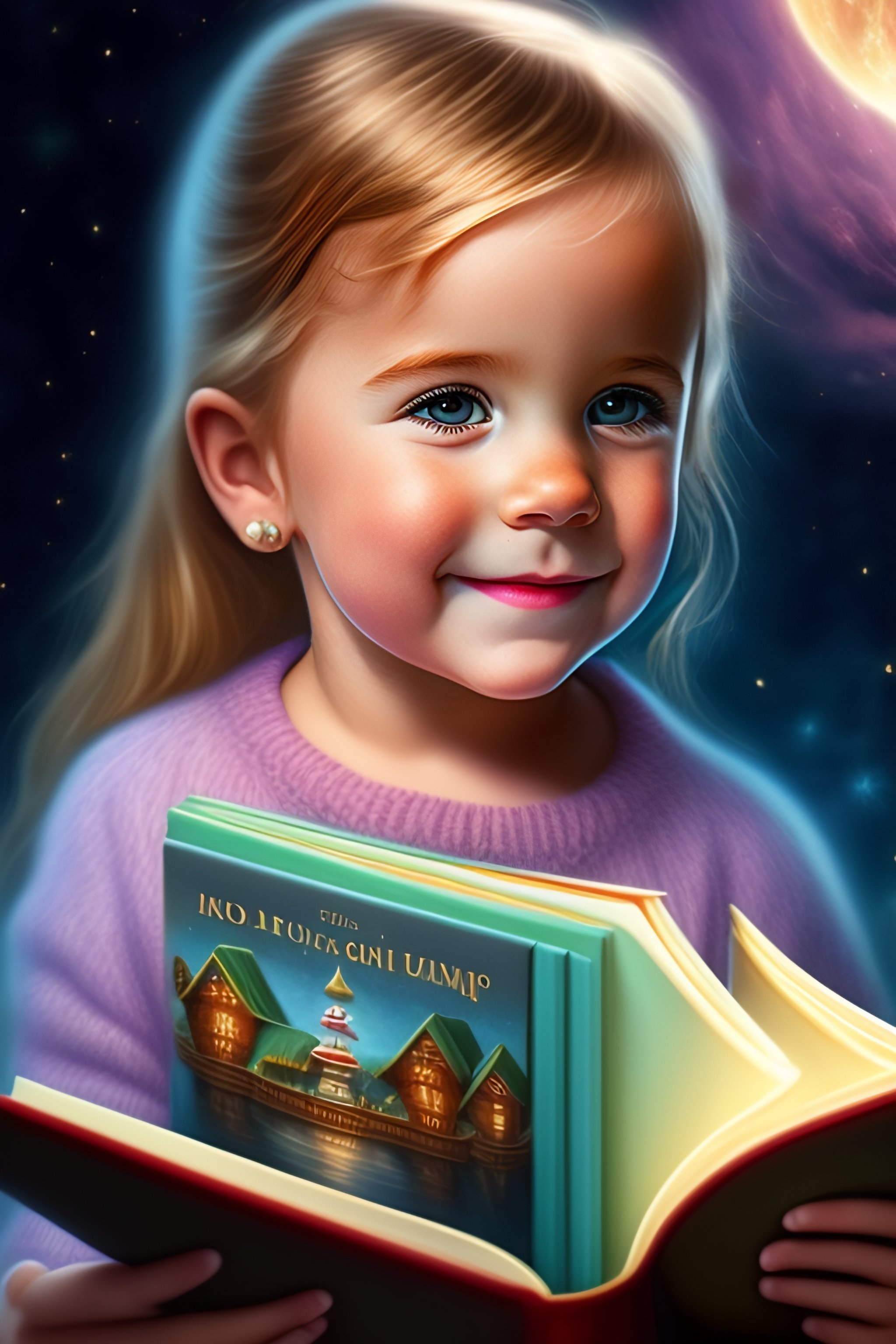 Lexica - Children's book stars magic beautiful