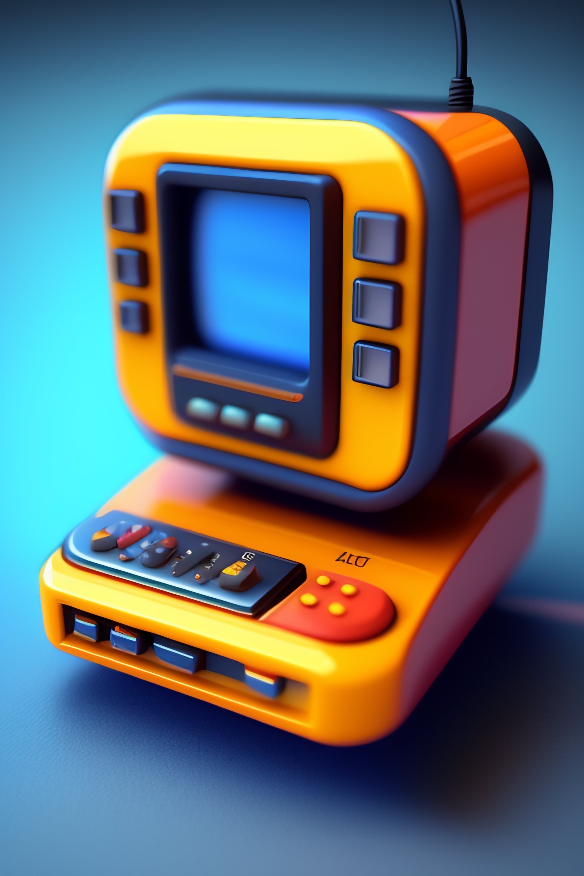 Lexica - 3D pixel retro tiny cute electronics render.