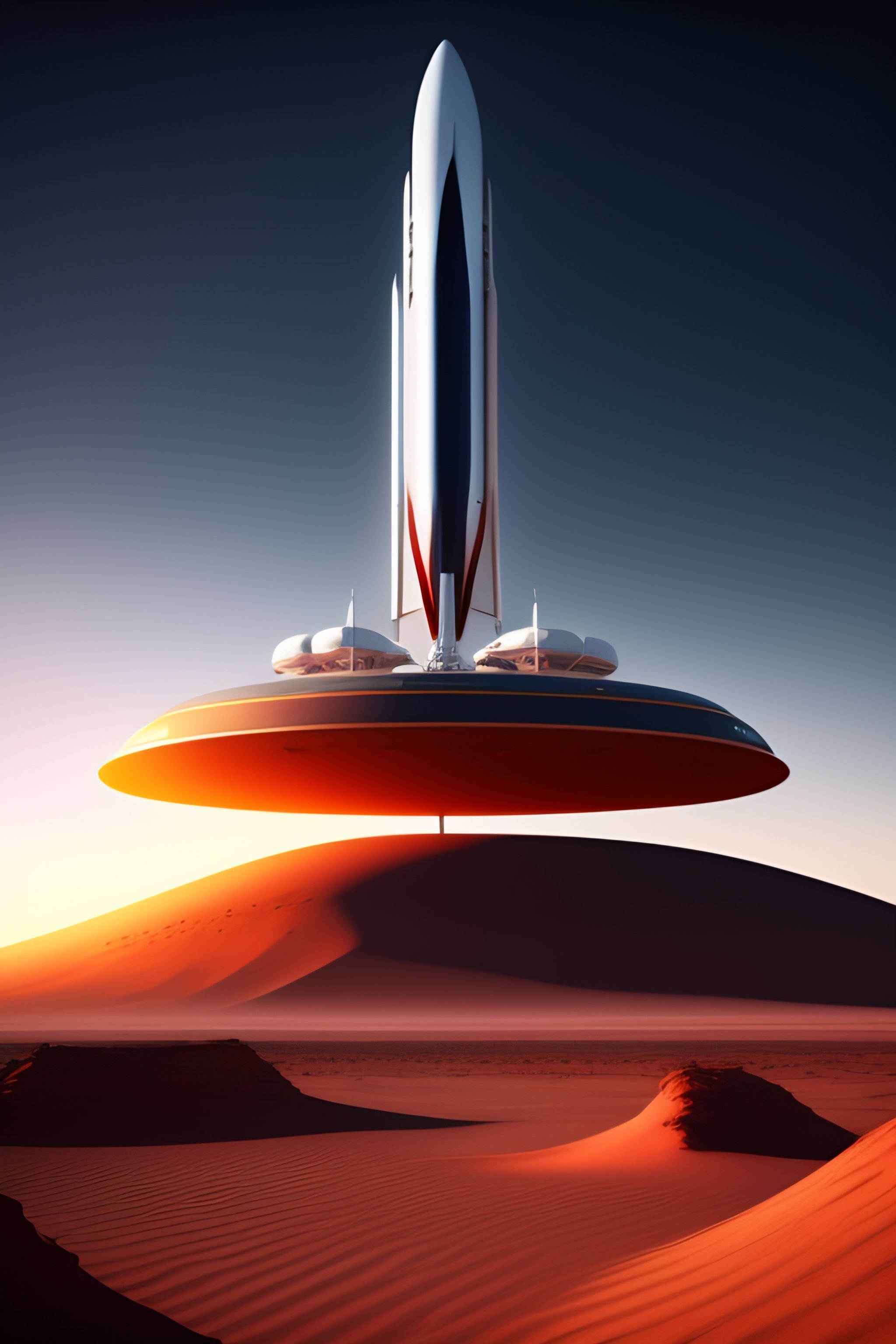 Lexica - Photograph of Spacex starship designed by DSpaceX landed on a ...