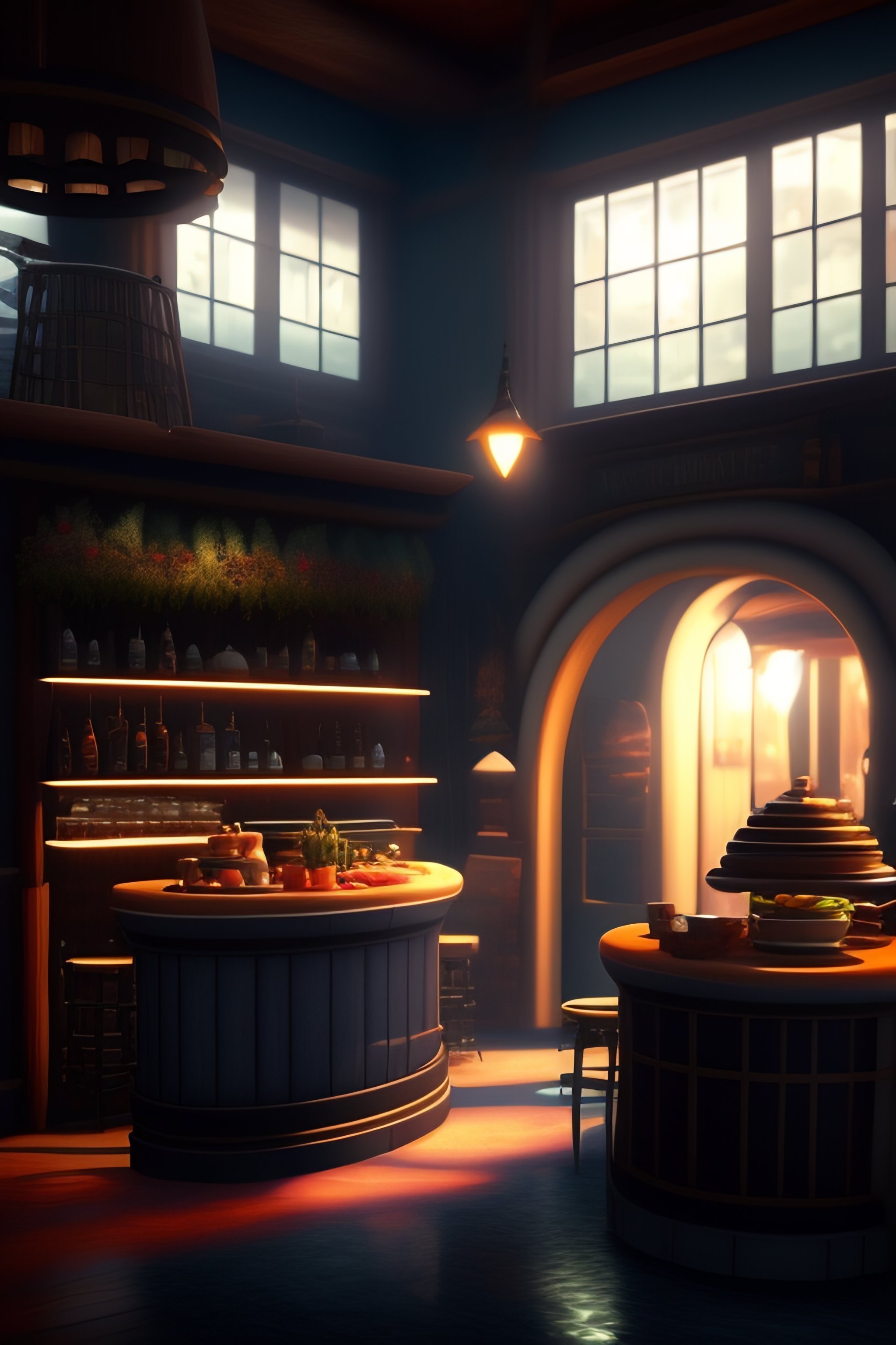 Lexica - Amazing cafe shop lost in the middle of nowhere mysterious ...