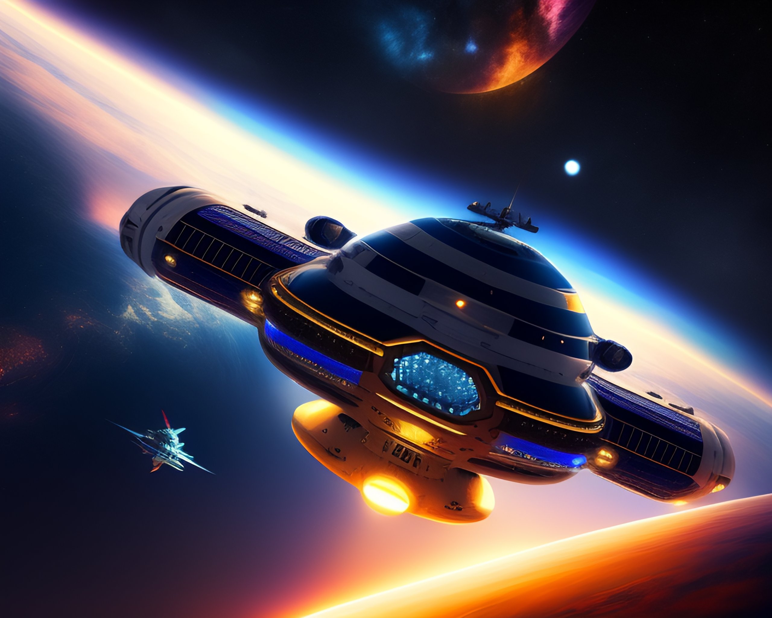 Lexica - Space station with human and alien fighting.