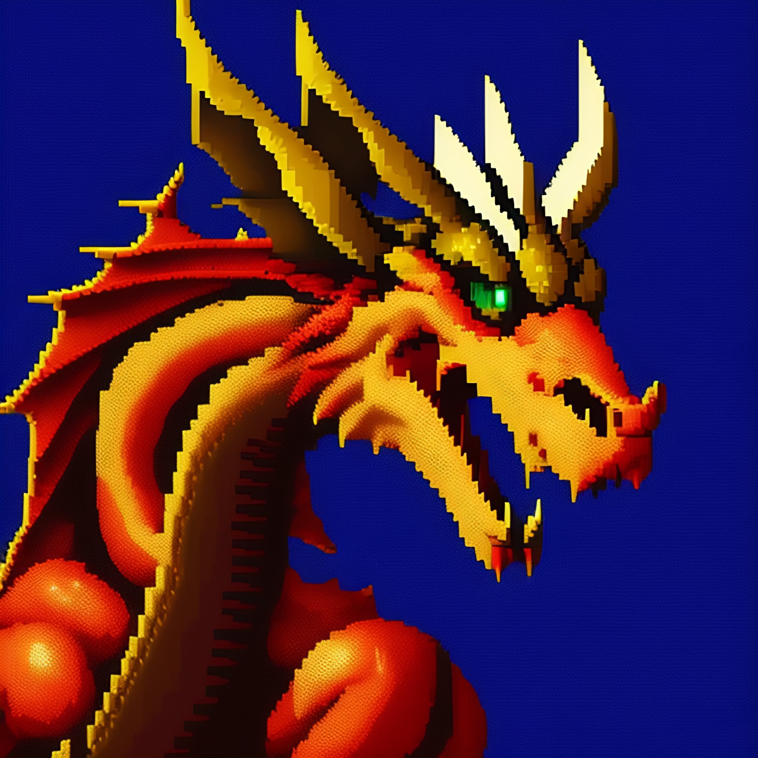 Lexica - Berber knight fighting dragon in pixel art