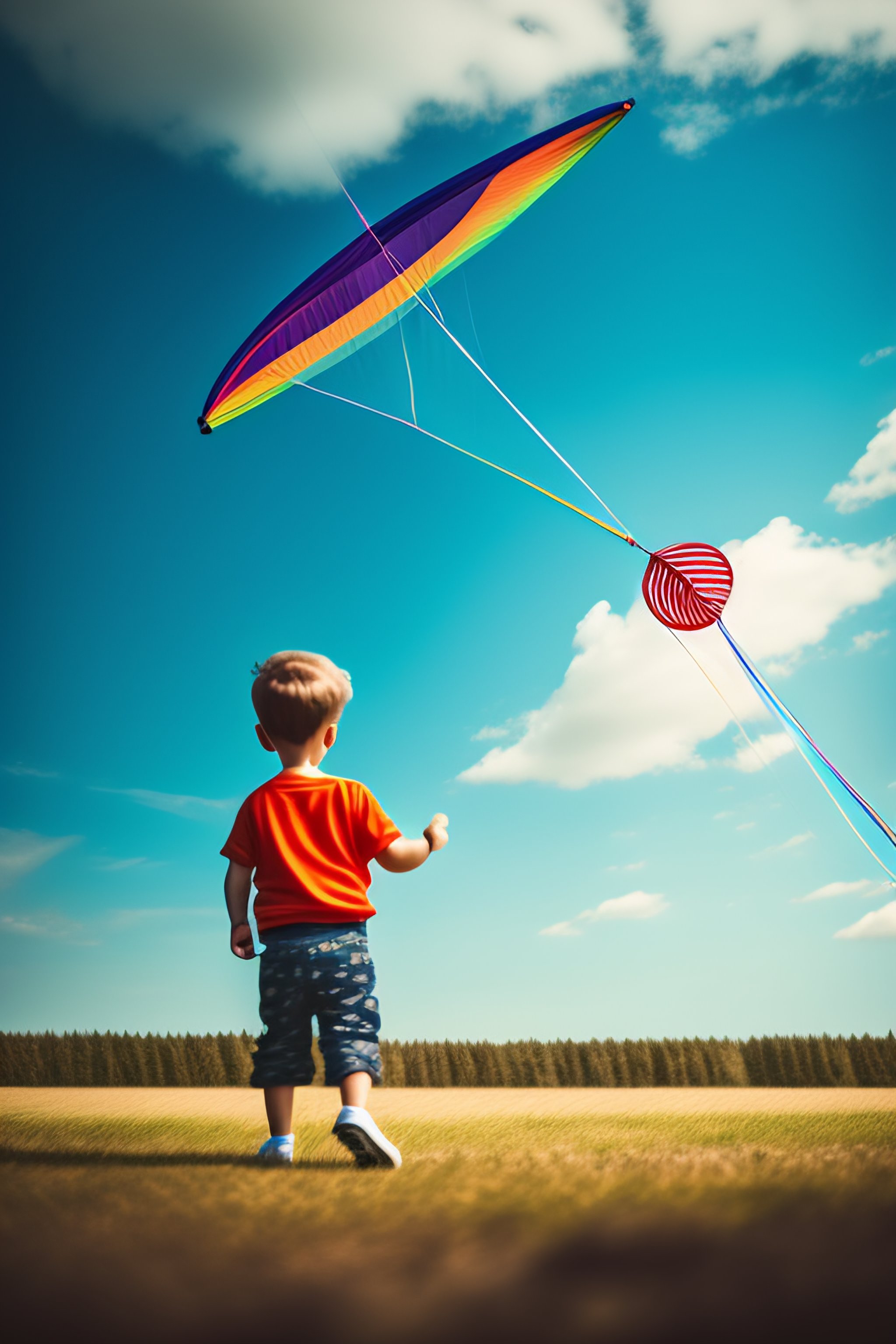 Lexica - Kid flying a kite