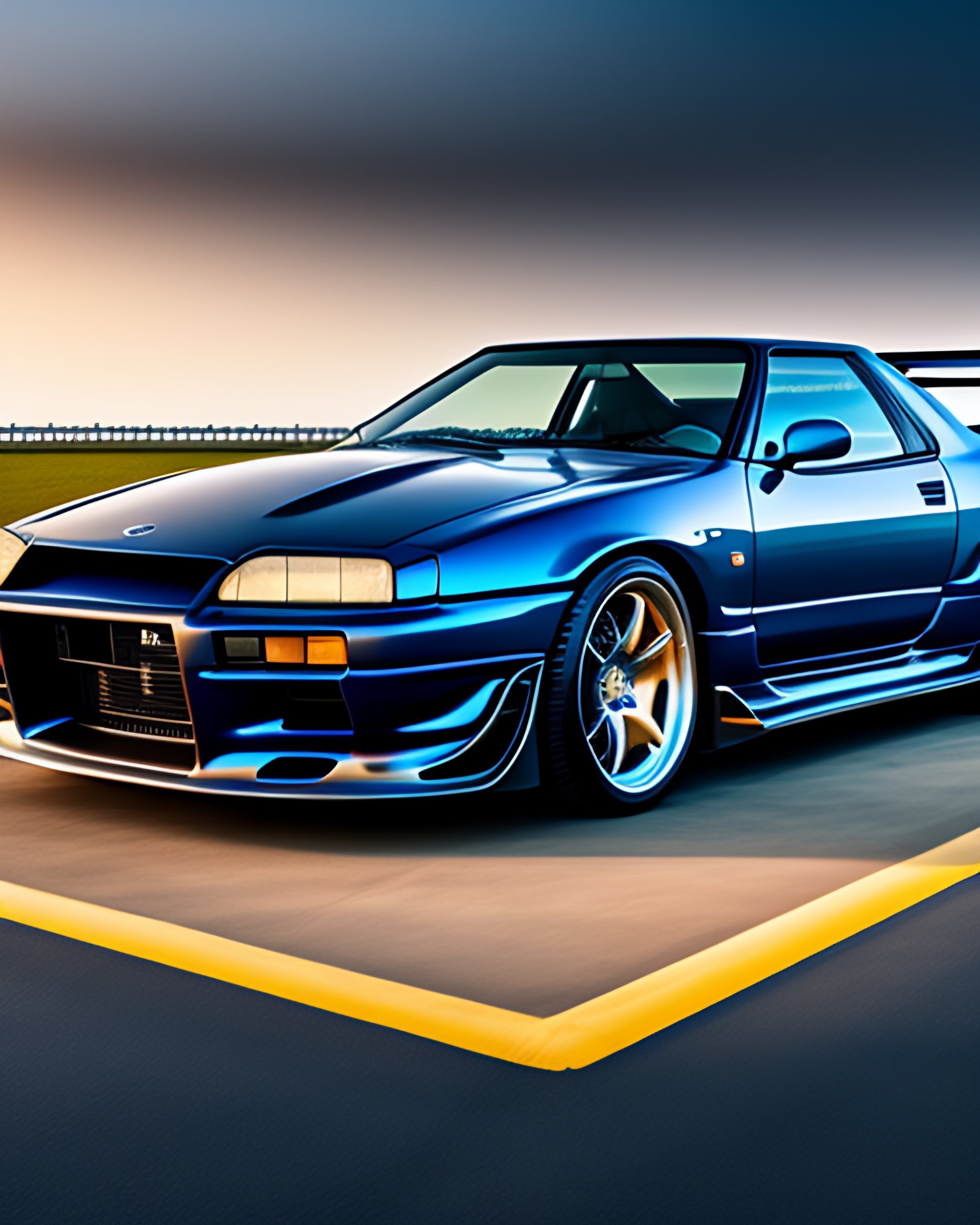 Lexica - Highly Detailed Digital art illustration of a Nissan Skyline ...