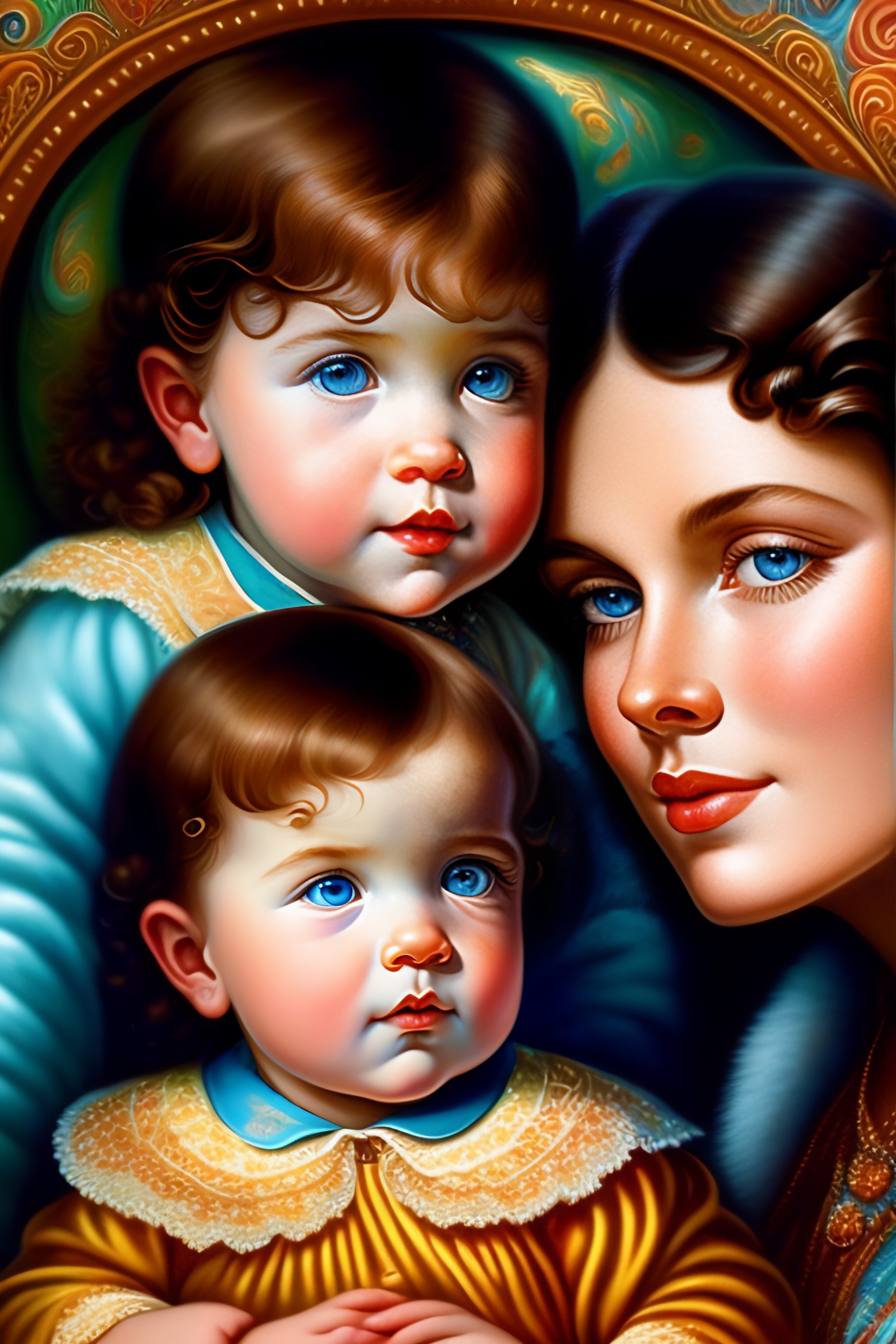 Lexica - Baby louie light brown hair blues eyes , background the ...