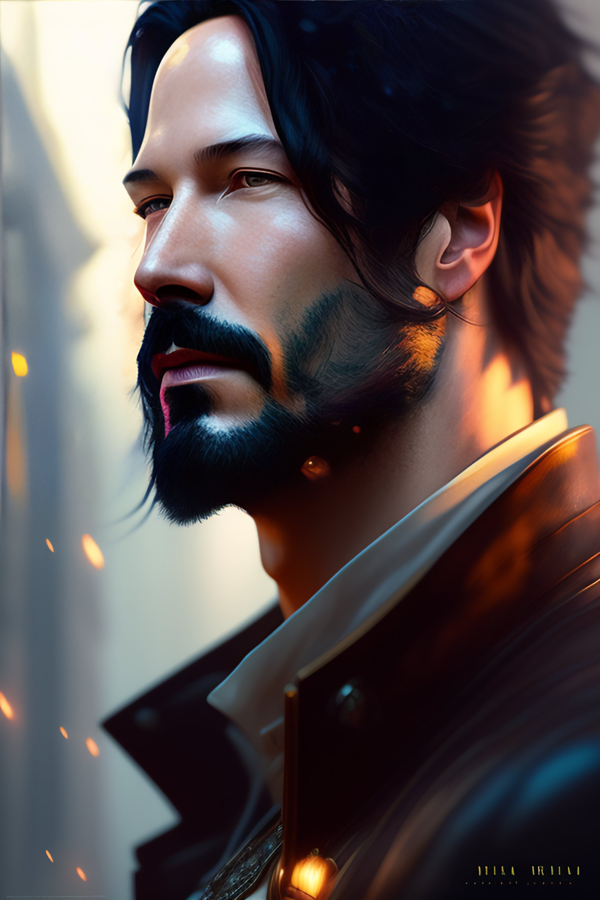 Lexica - Highly detailed portrait of keanu reeves, stephen bliss ...