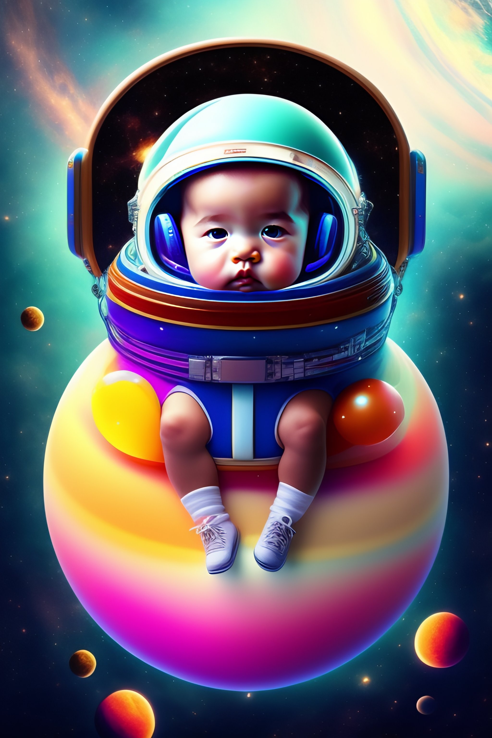 Lexica - Cute baby in space