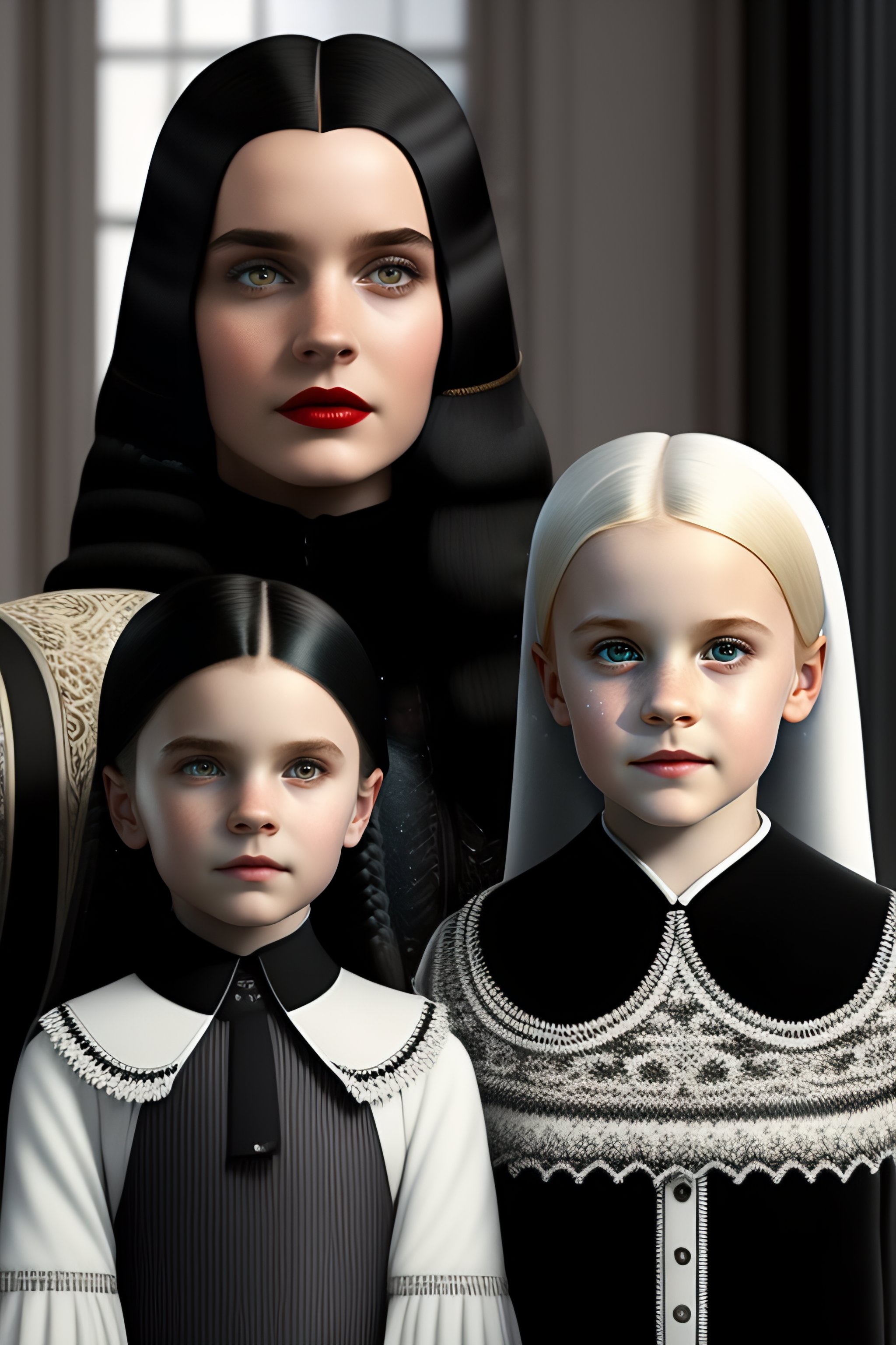Lexica - Wednesday Addams family junior 2022 in russian winter white ...