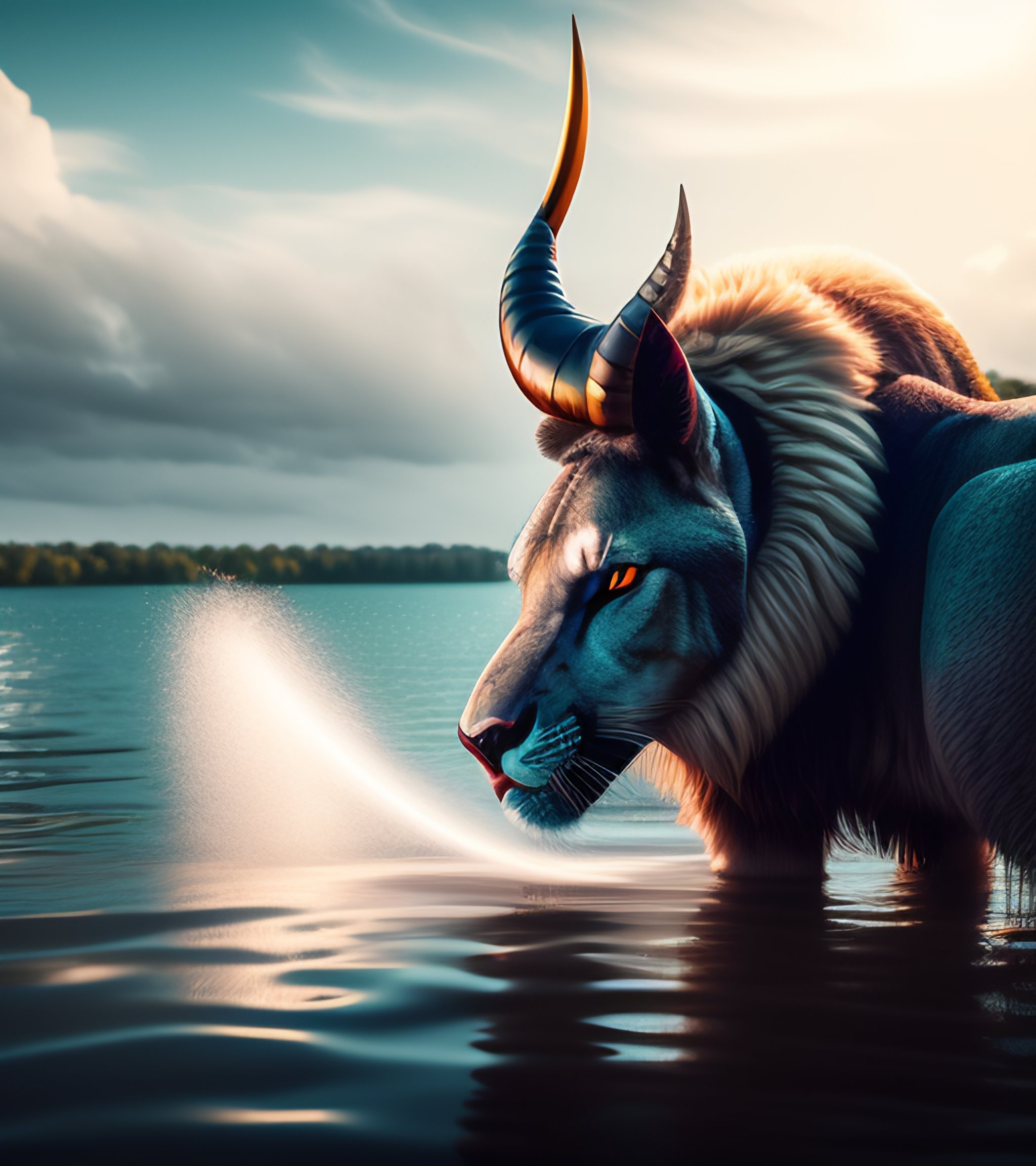 Lexica - Strong white knight fighting devil by the lake, james paick ...