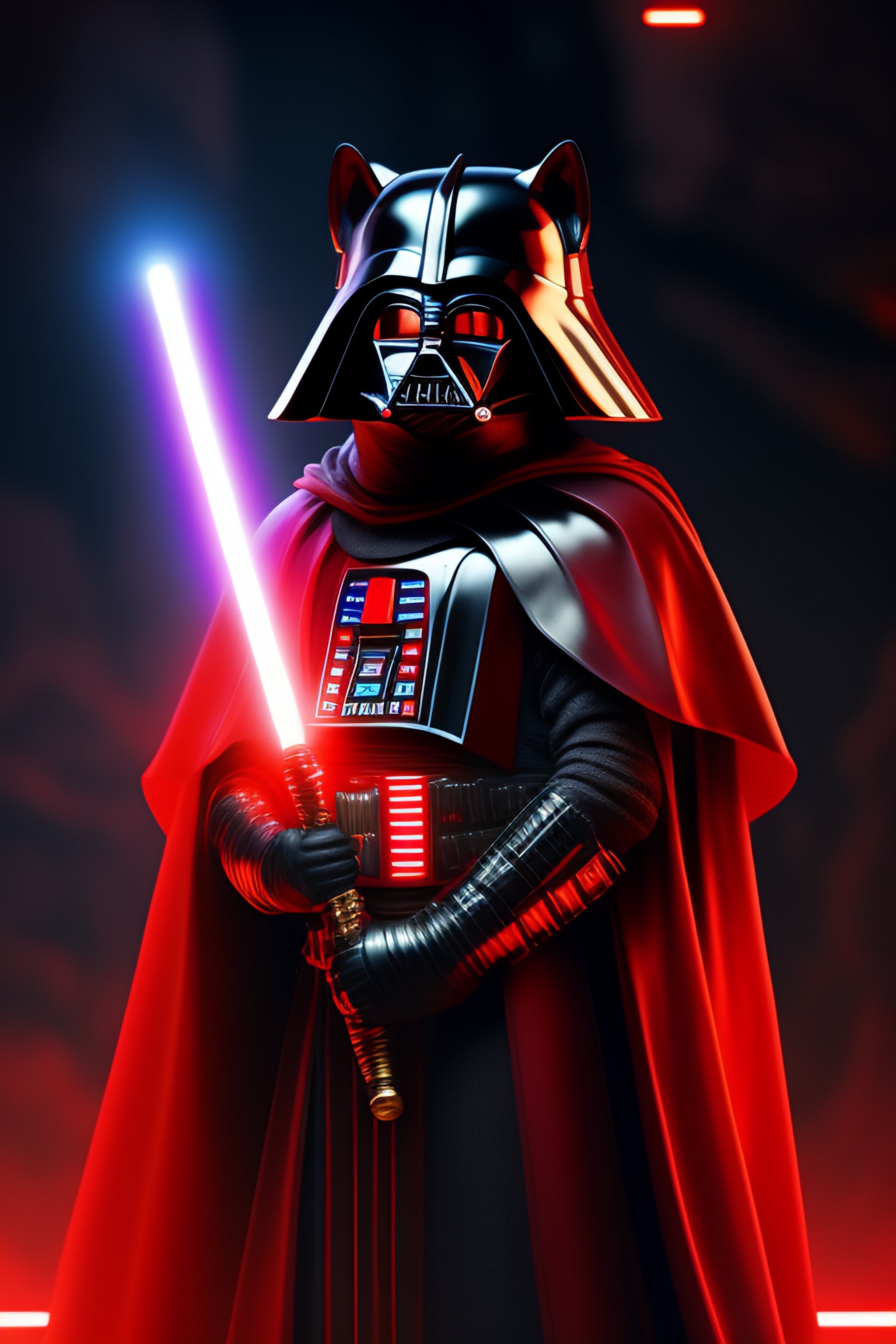 Lexica - Star Wars scene artificial intelligence a guinea cat wearing ...