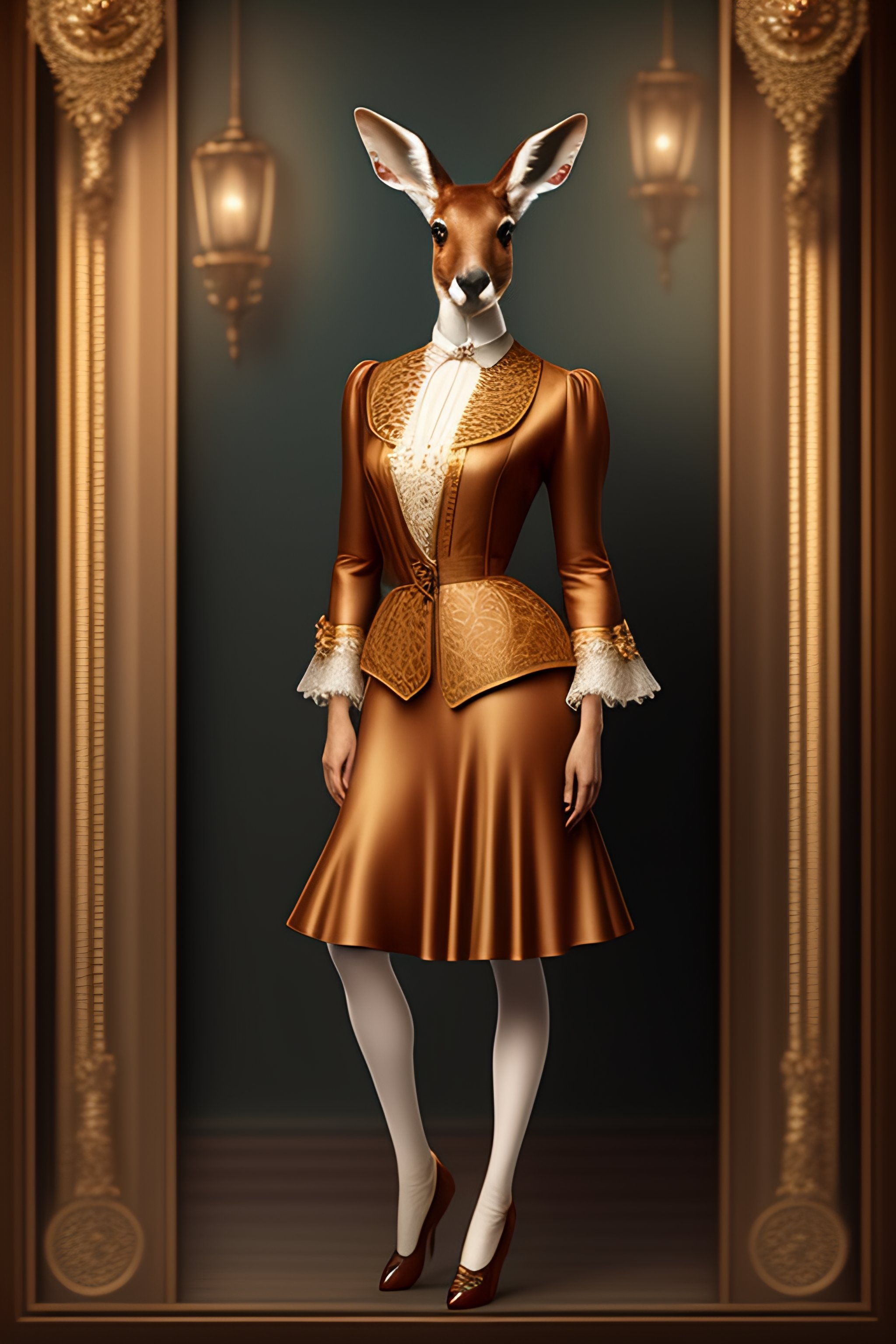 Lexica - Highly detailed and high resolution kangaroo dressed in 1920's ...