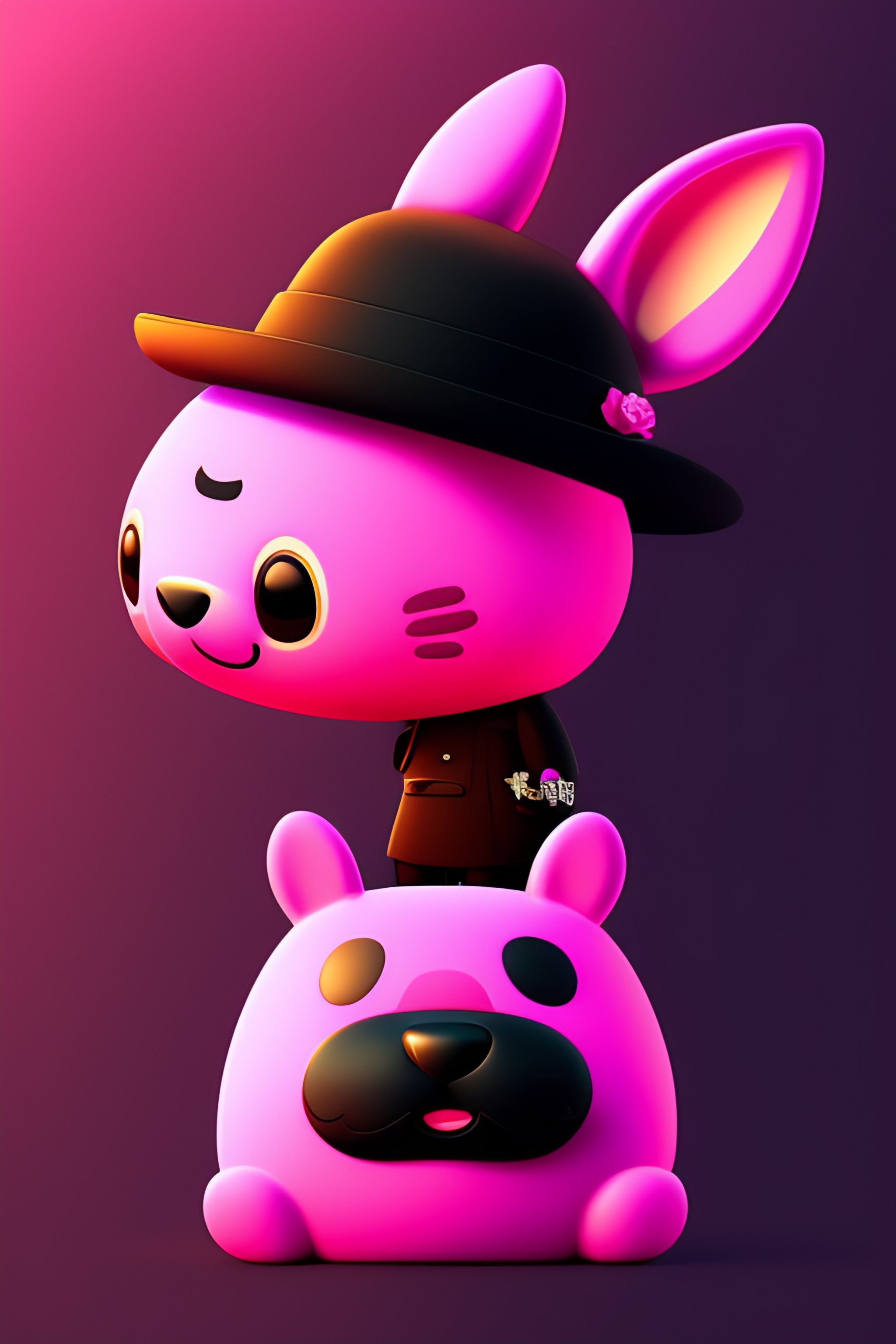 Lexica - Award winning simple vector art, anthropomorphic pink dog ...