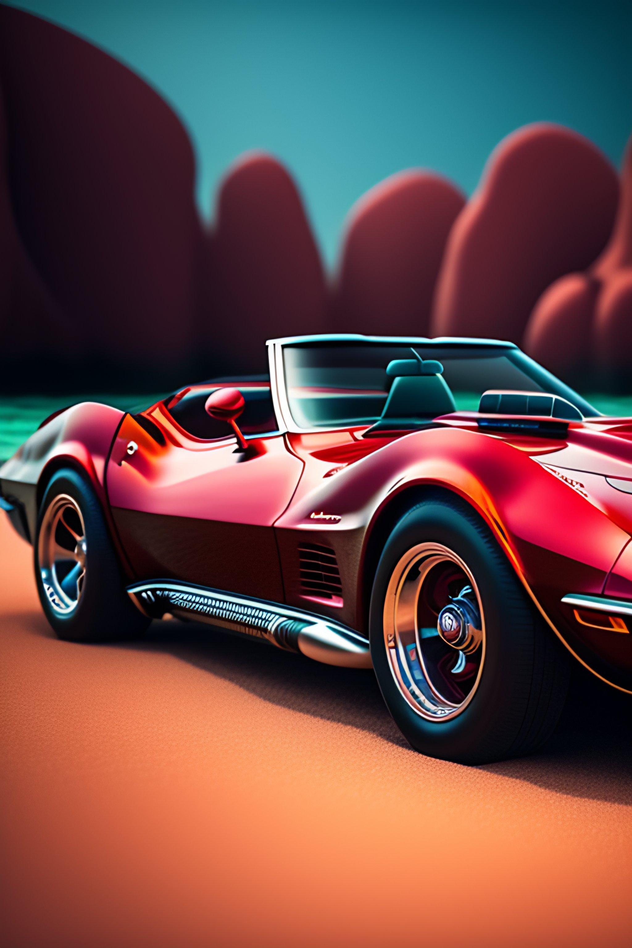 Lexica - Burgundy 1974 Corvette, underwater, sitting on ocean floor ...