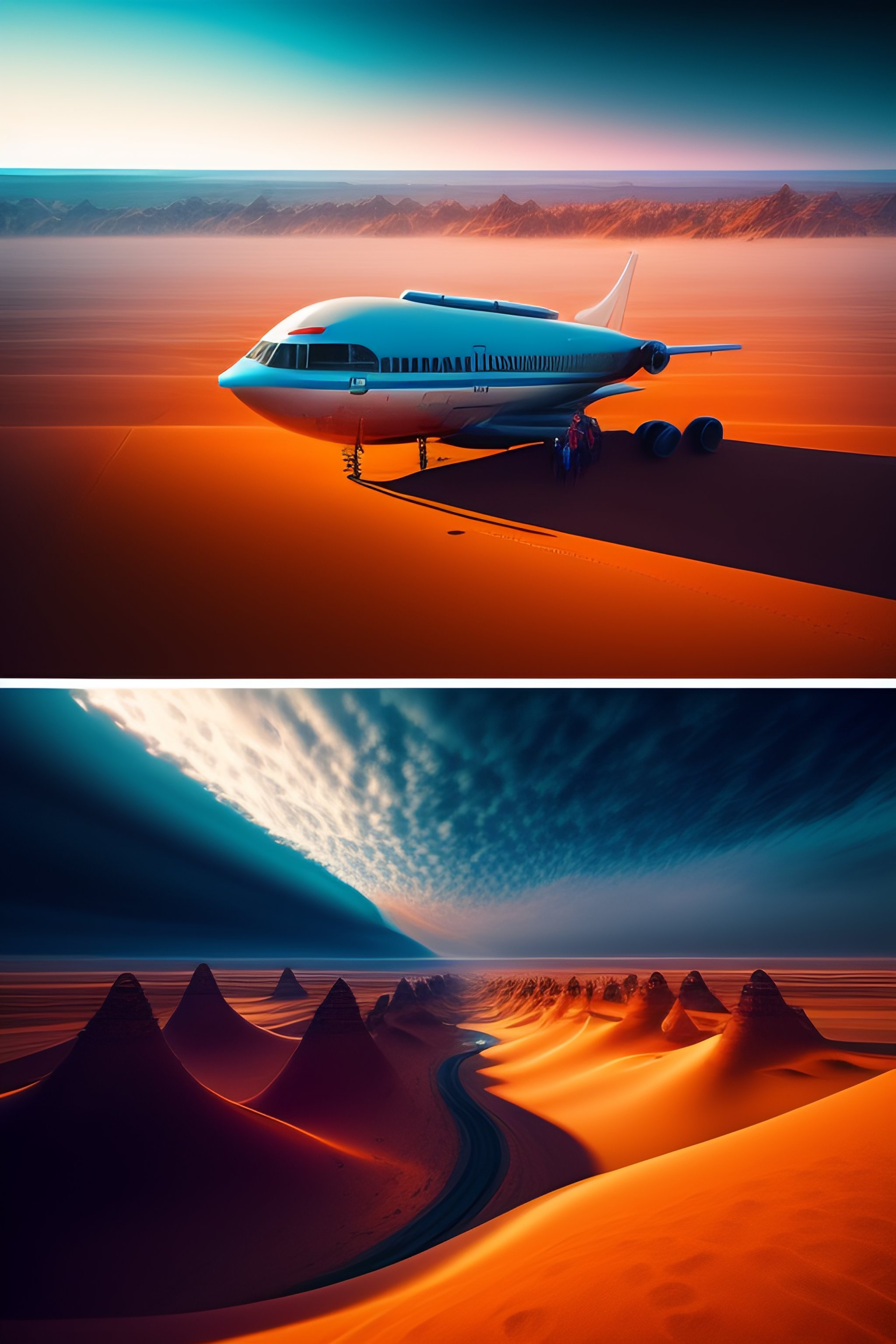 Lexica - Simon stalenhag,8k resoultion,hyper realstic , aircraft,desert ...