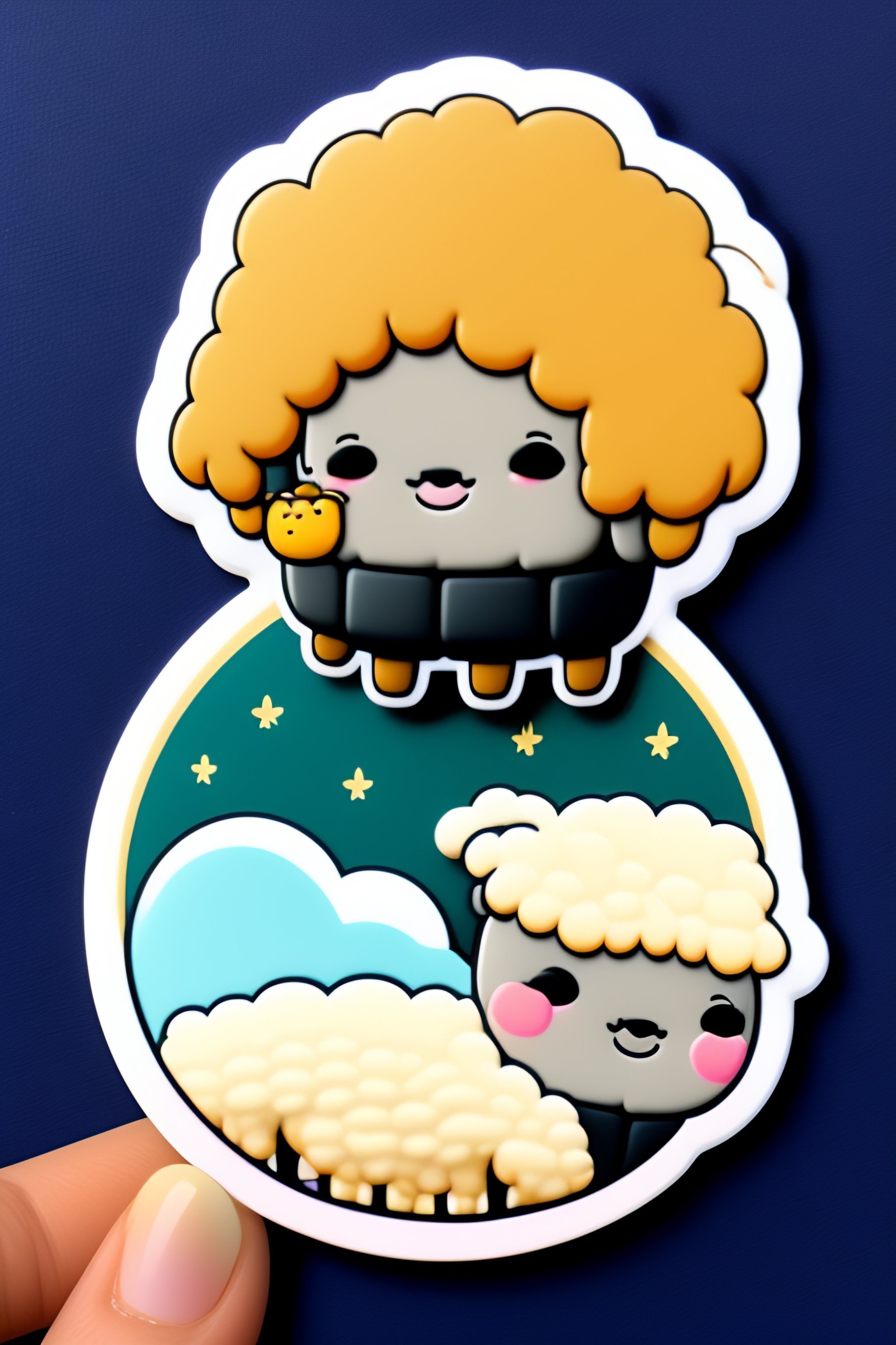 Lexica - Cute sleeping sheep chibi cartone style , sticker --v 8