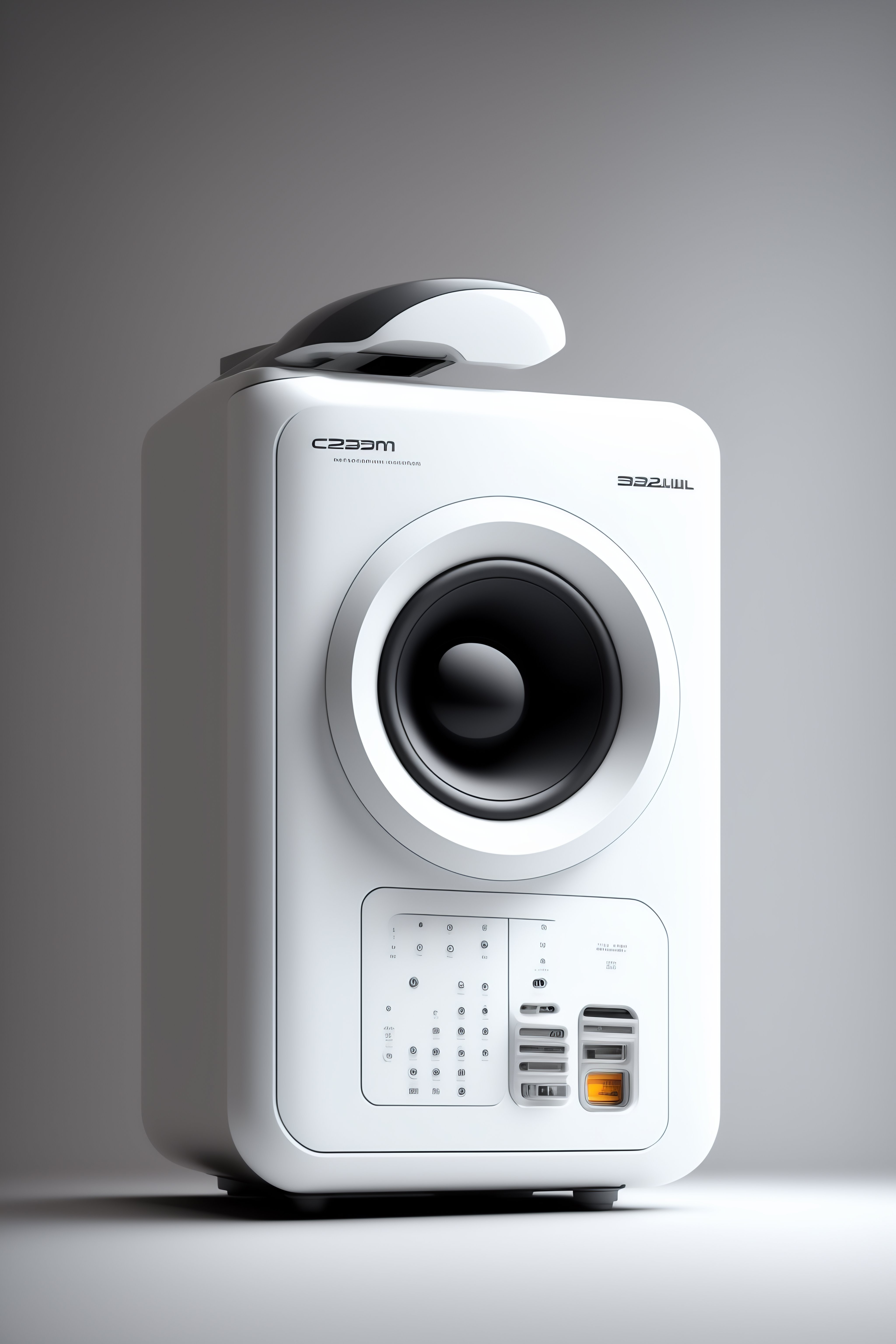 Lexica - Futuristic device in a white studio. Minimal color palete