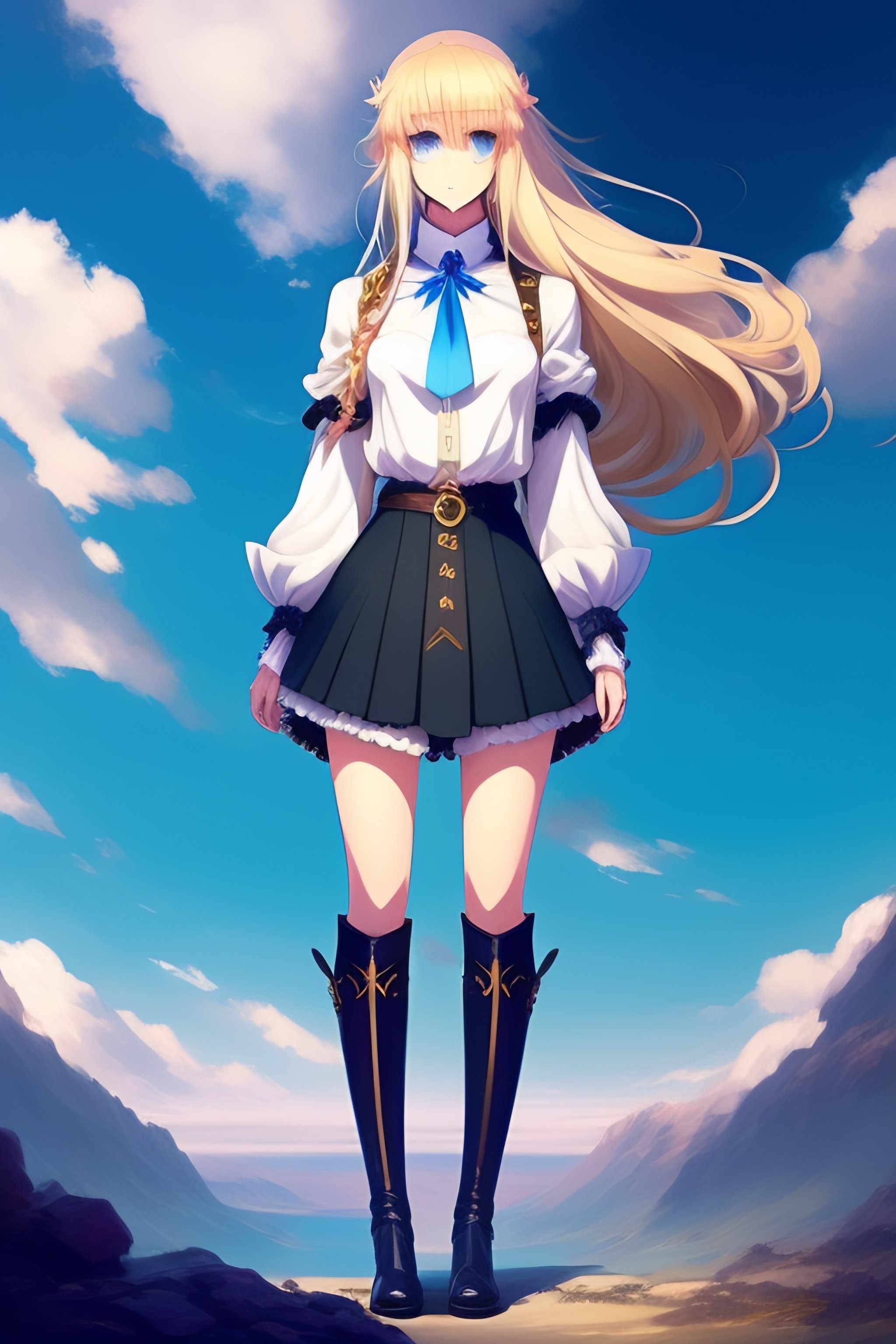 Lexica - FGO anime girl Blond, long hair, blue eyes and a pretty smile ...