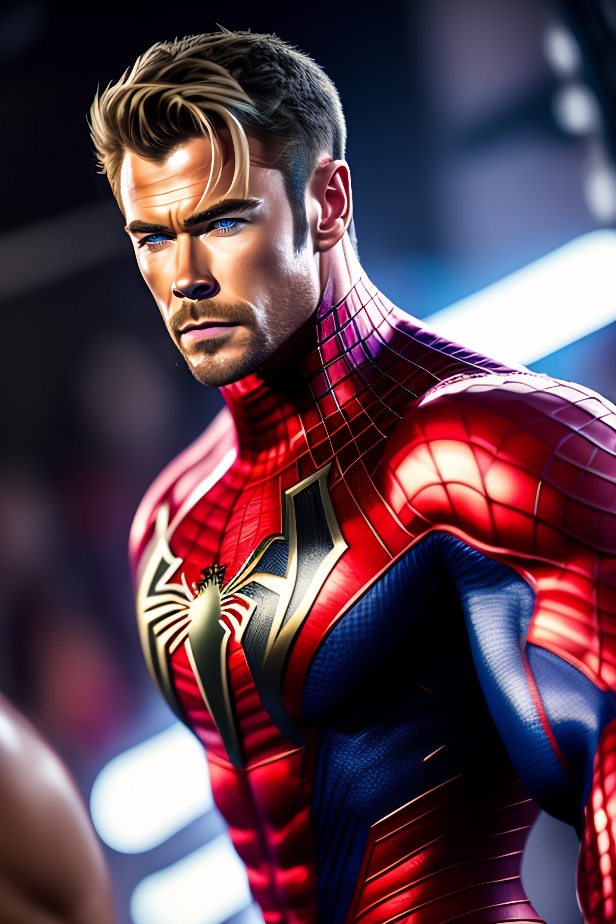 Lexica - Chris hemsworth as the spiderman, ripped with big muscles, no ...