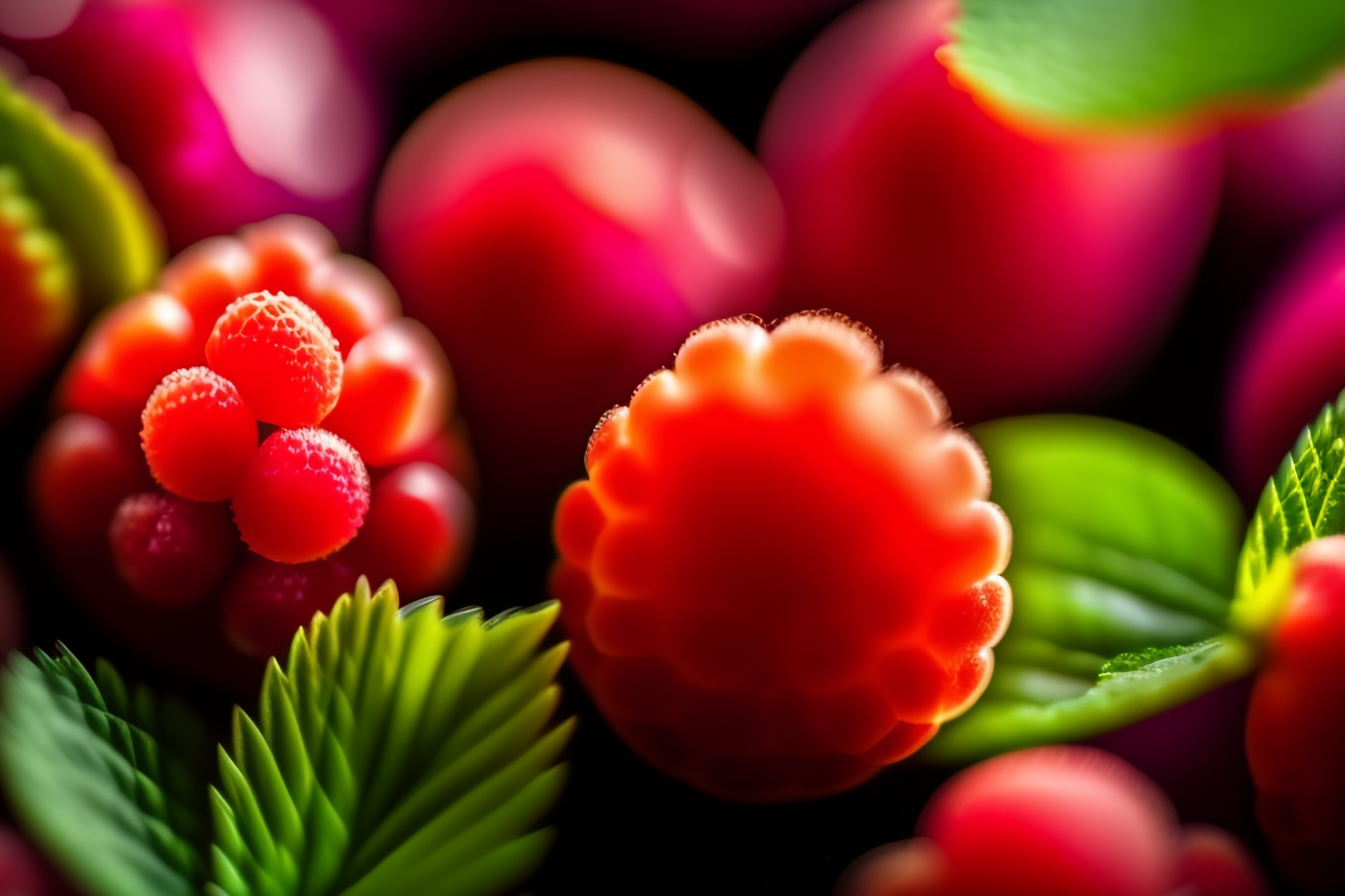 Lexica - Raspberries macro photo, super realistic, high quality