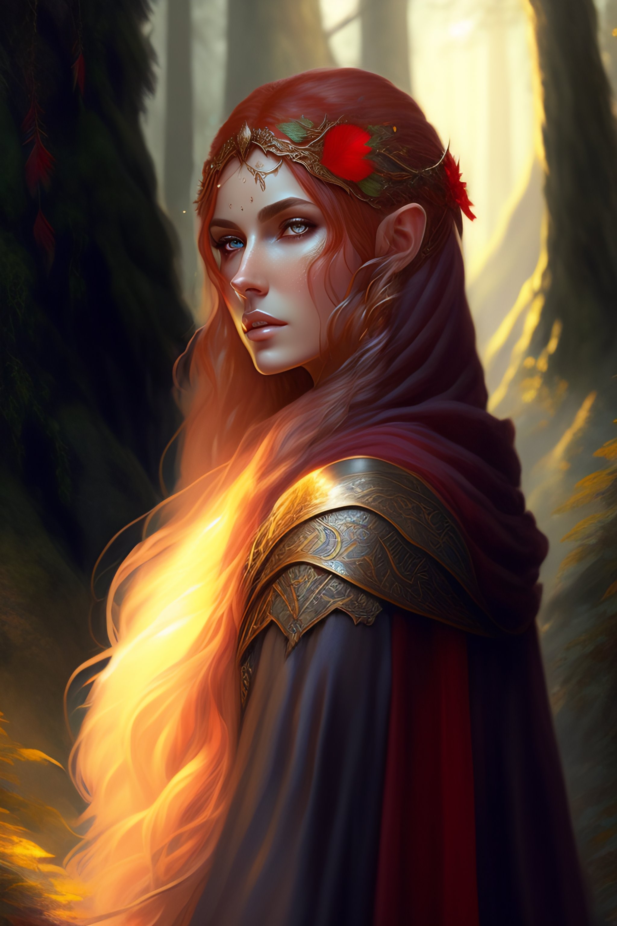 Lexica - Side portrait full body high-fantasy elf girl, adventurer ...