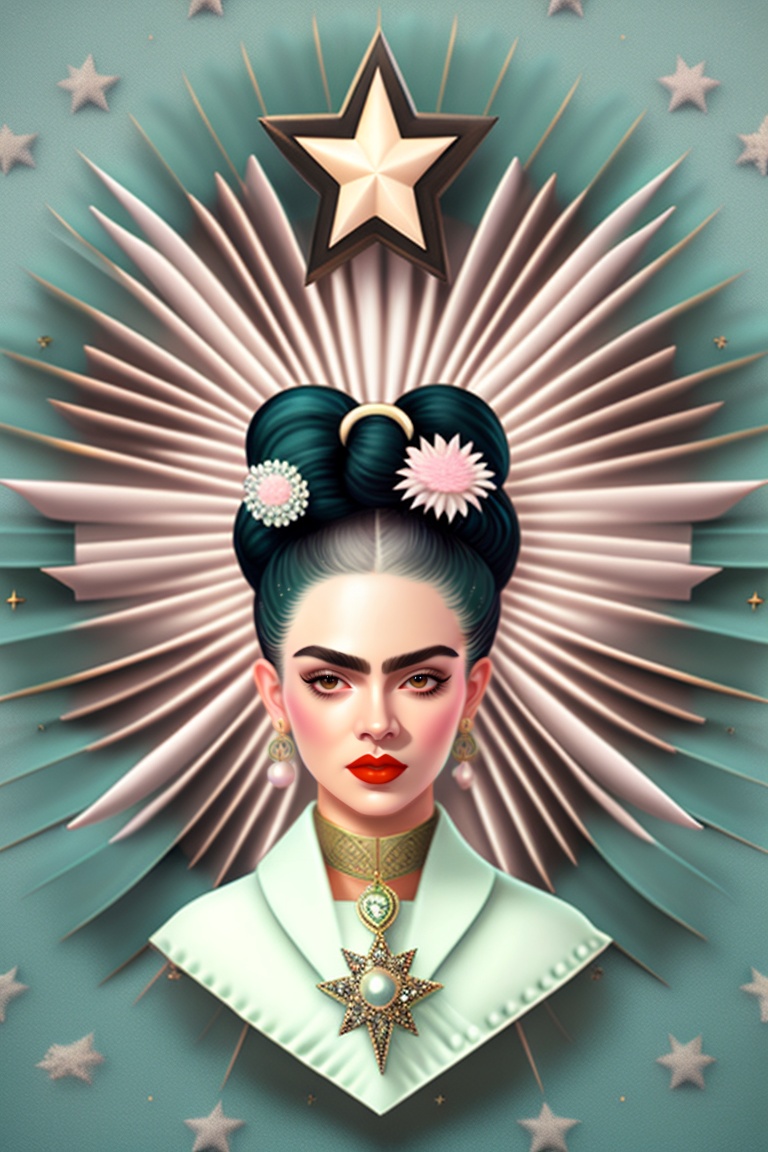 Lexica - Frida kahlo gritty pearl encrusted heart starburst . .mint ...