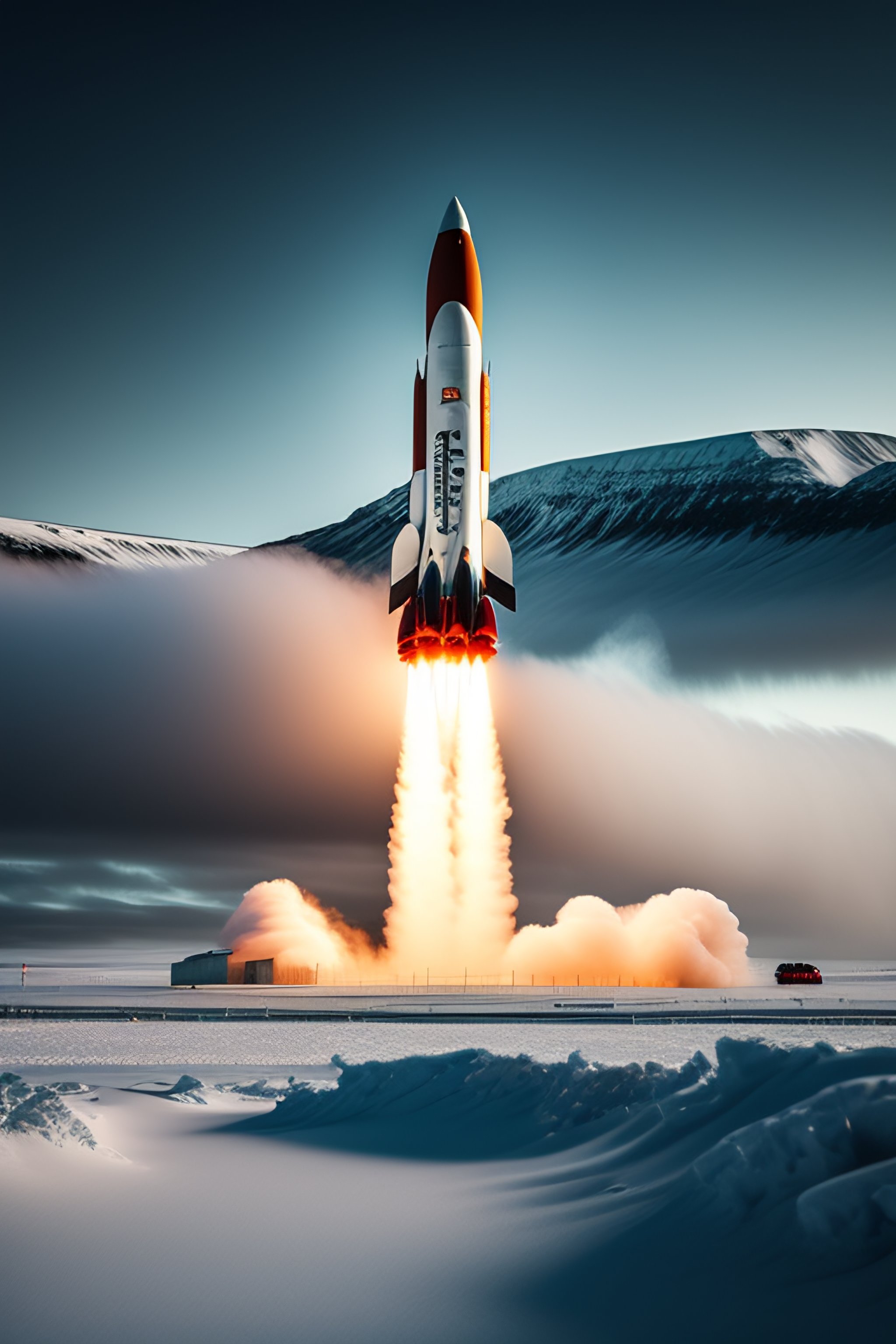 Lexica - A rocket about to launch in iceland