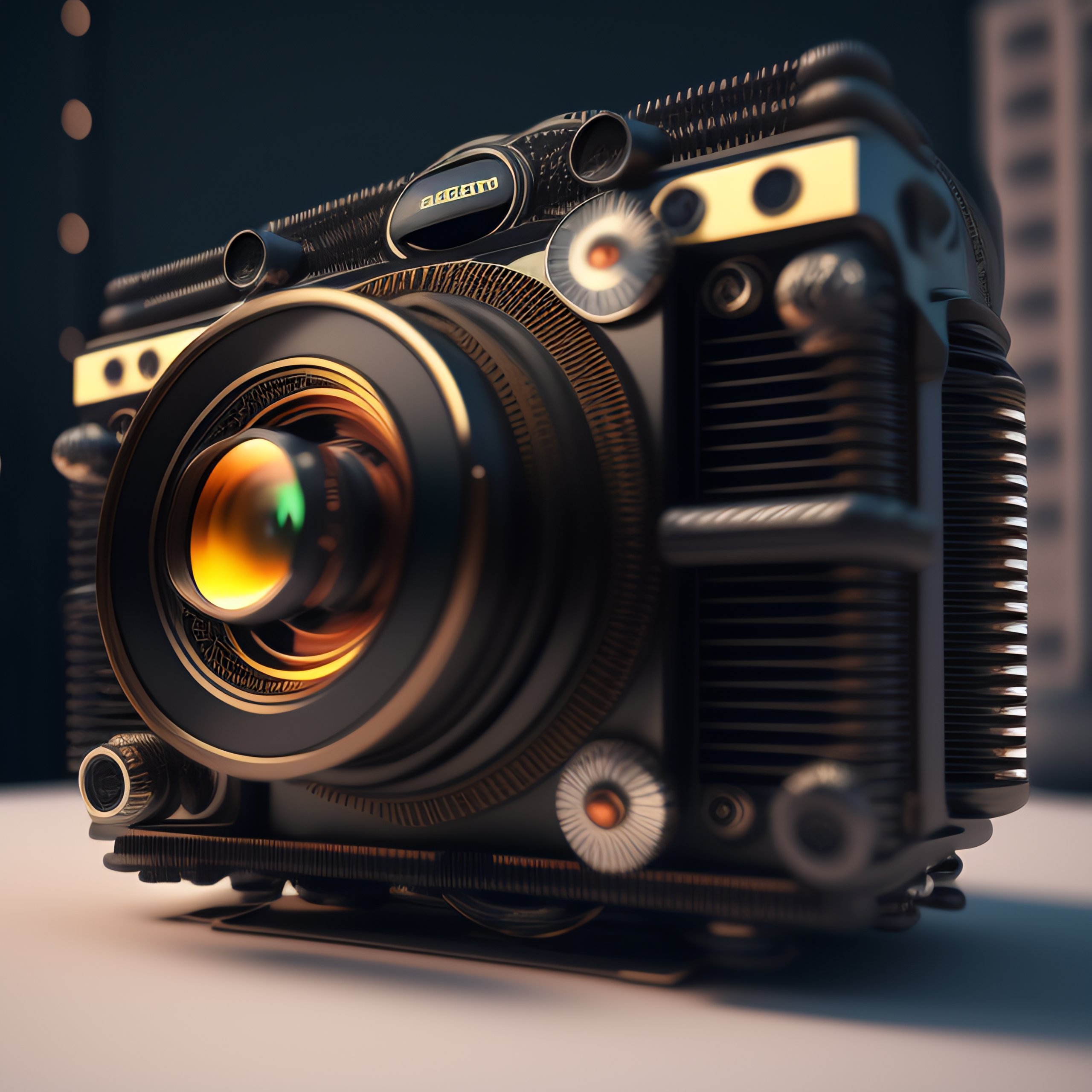 Lexica - C4D render of a monster made out of camera lenses. Lots of ...