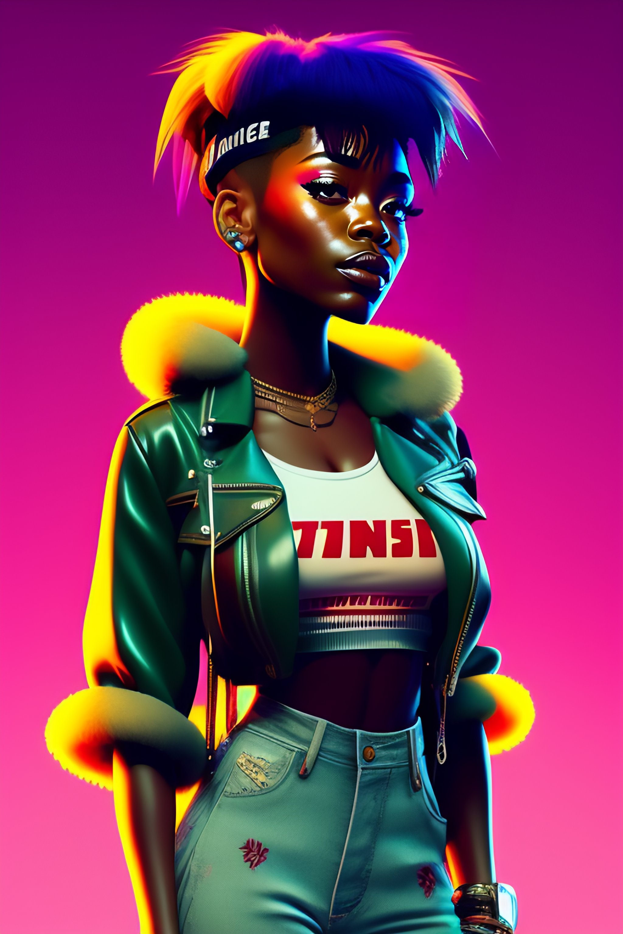Lexica - Vintage 90's, gorillaz style, tokyo girl, full body