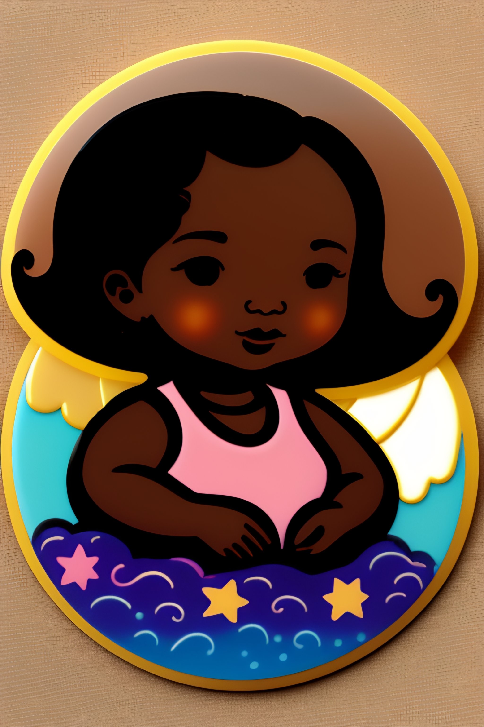 Lexica - Angelic brown skinned babies with wings sticker art no background