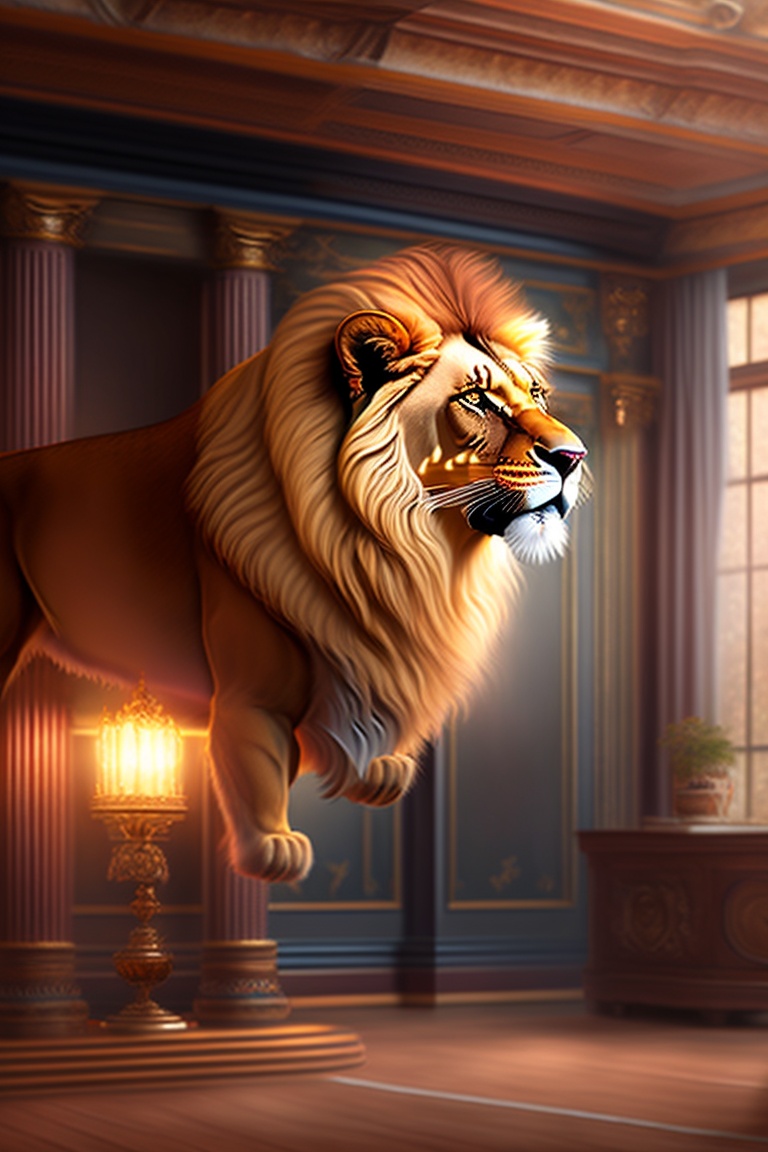 Lexica Lion In House Flying