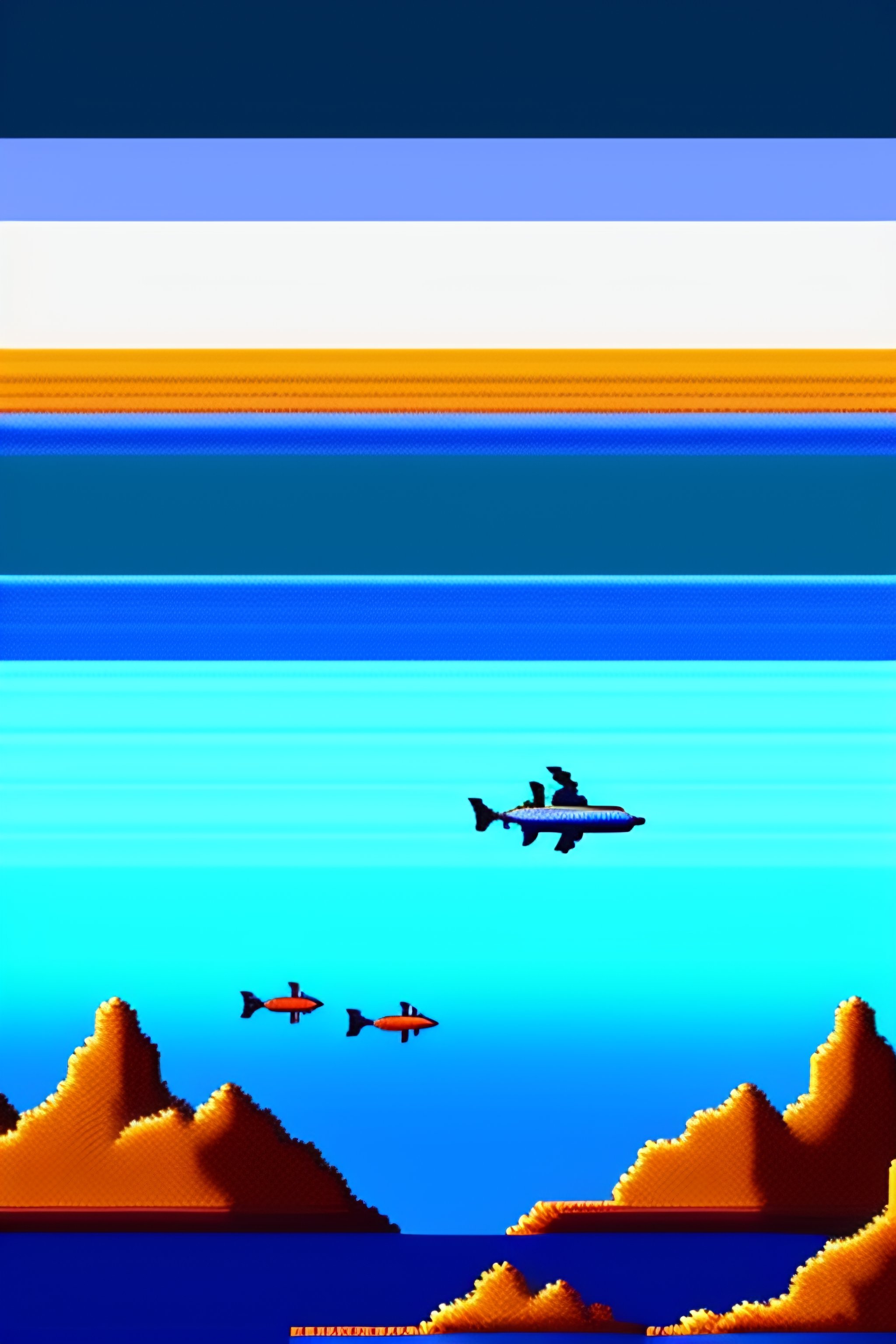 Lexica - Pixel art ocean shmup level background