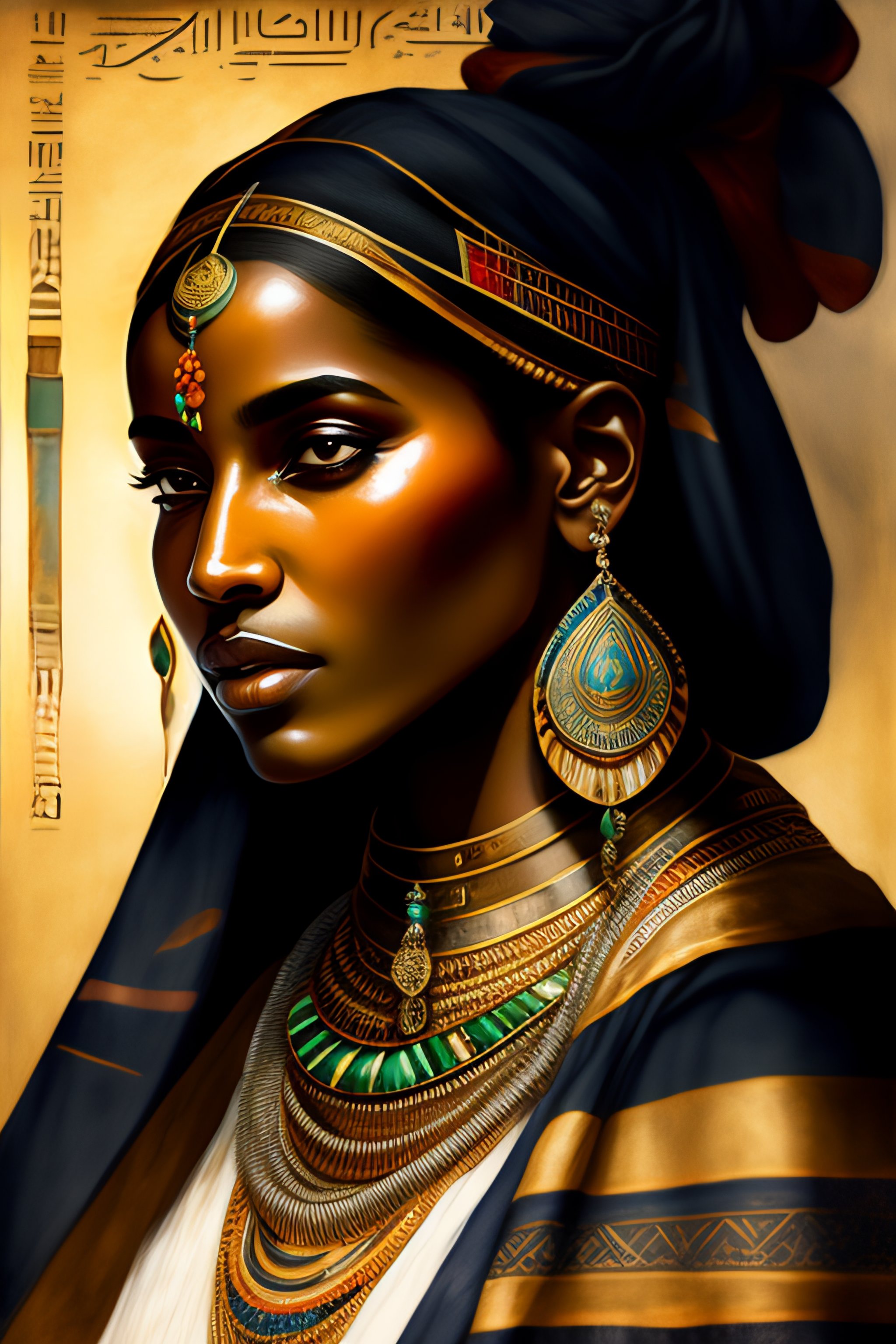 Lexica - Afar woman, wearing ancient egyptian jewelry, ancient egyptian ...