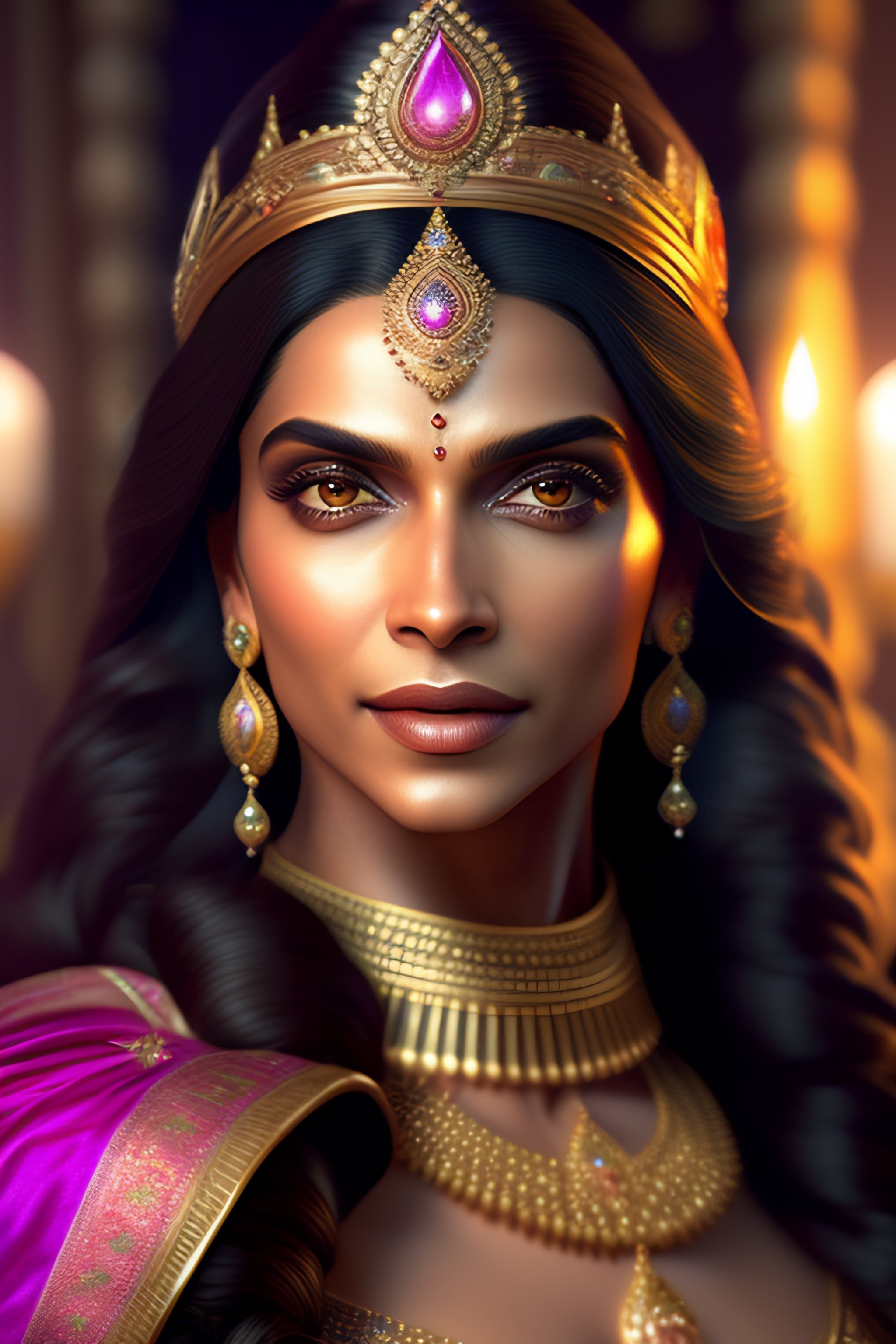 Lexica - Close up of actor deepika padukone as a goddes princess ...