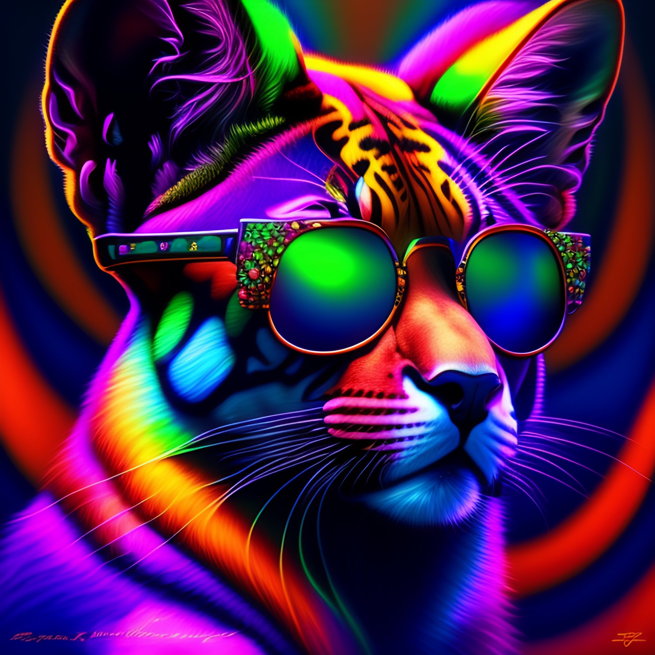 Lexica - Neon spirit animal wearing sunglasses by GEOGLYPHIKS by FABIÁN ...