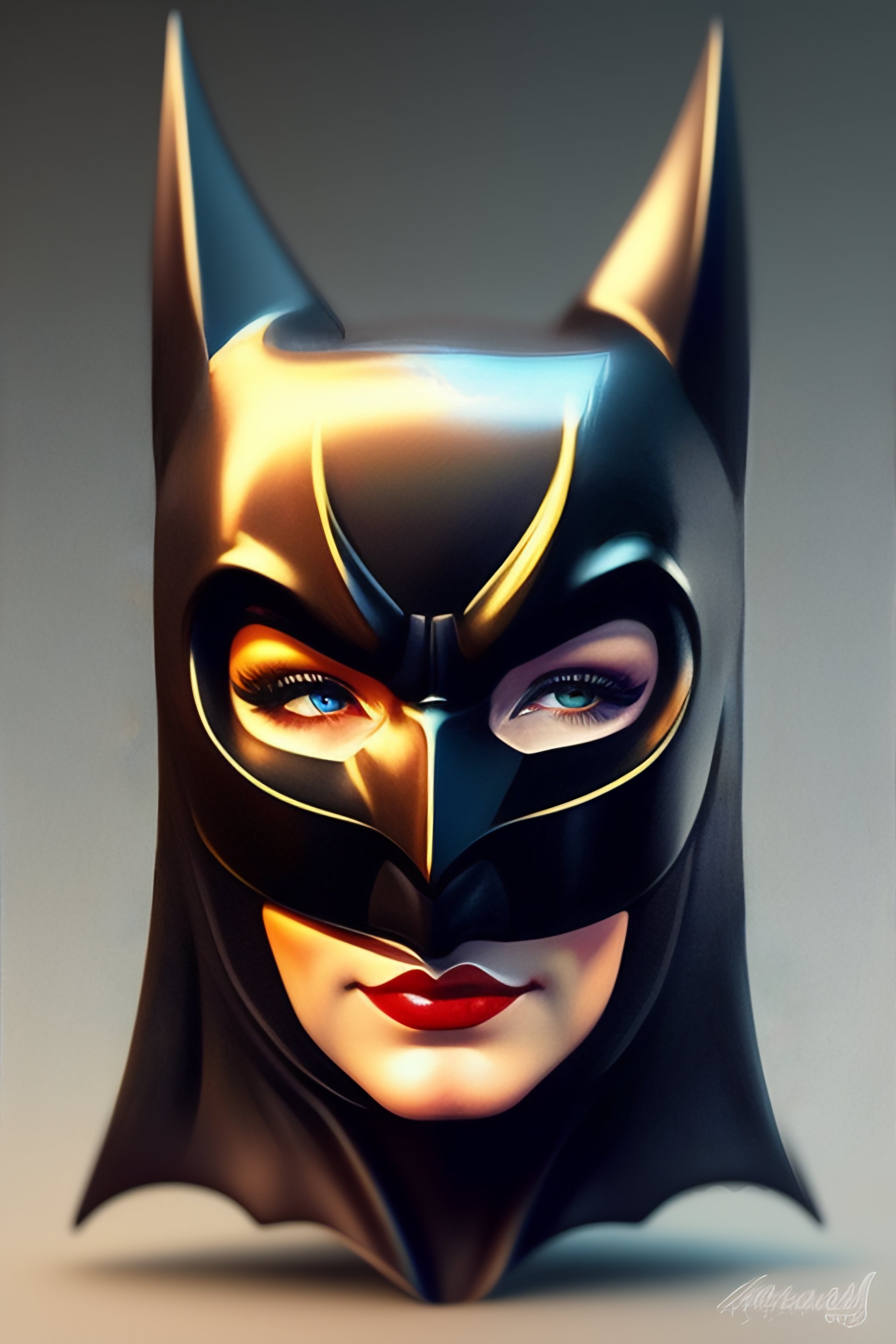 Lexica - Cute and adorable cartoon batman face, fantasy, dreamlike ...