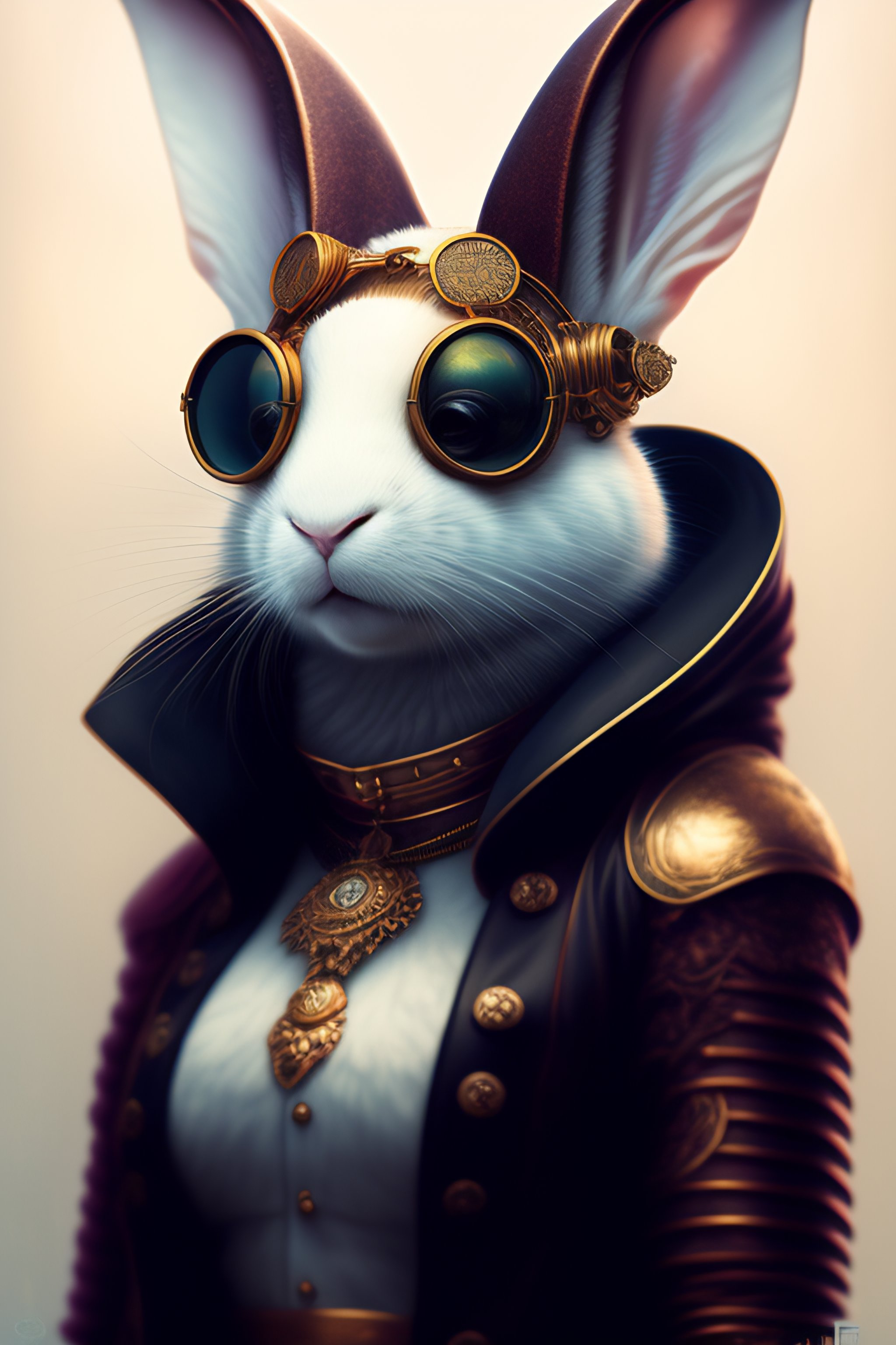 Lexica - White rabbit, steampunk googles, highly detailed, cinematic, 8 ...
