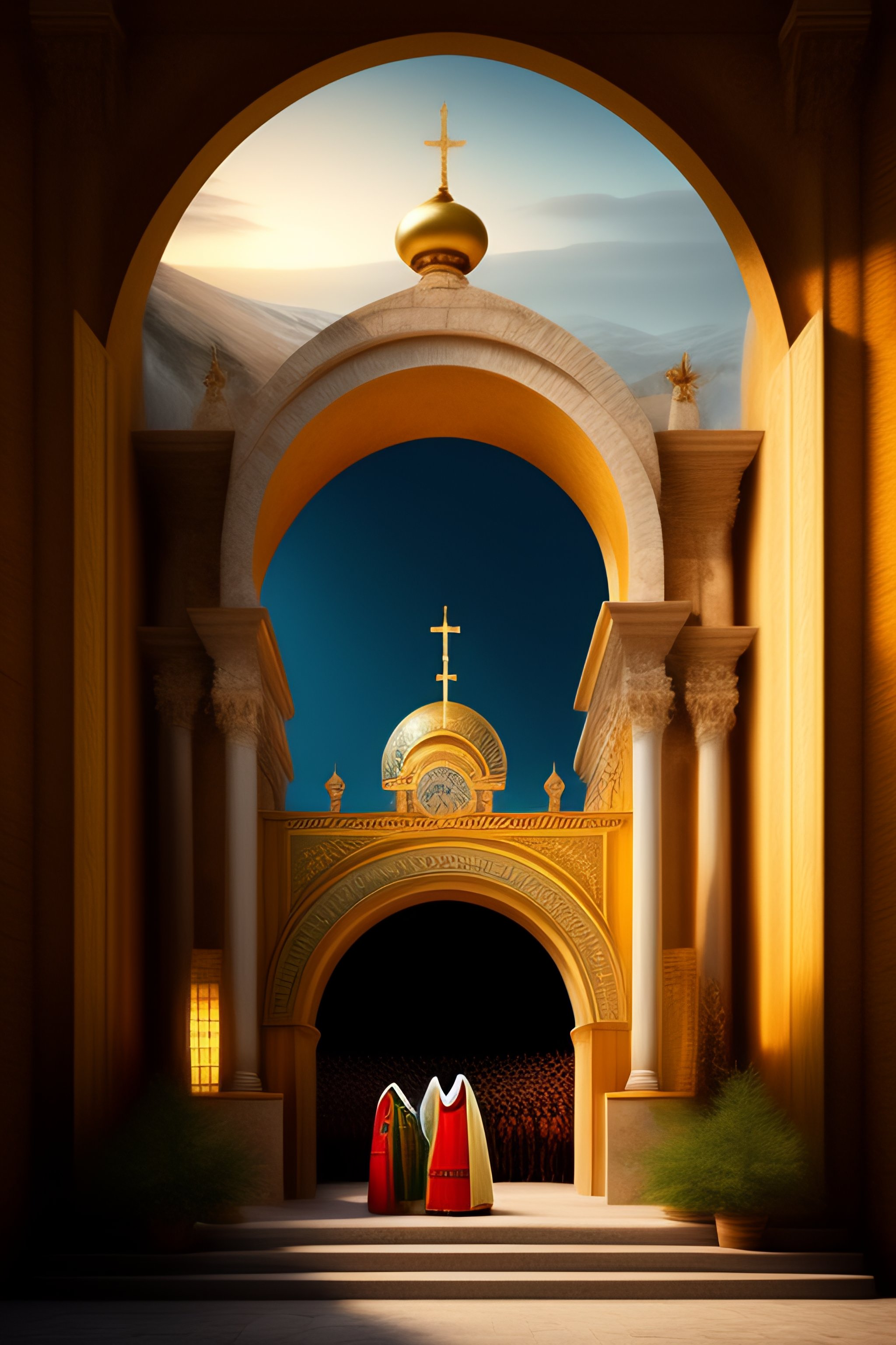 Lexica - Adoration of the Kings of the East at the portal of Bethlehem ...